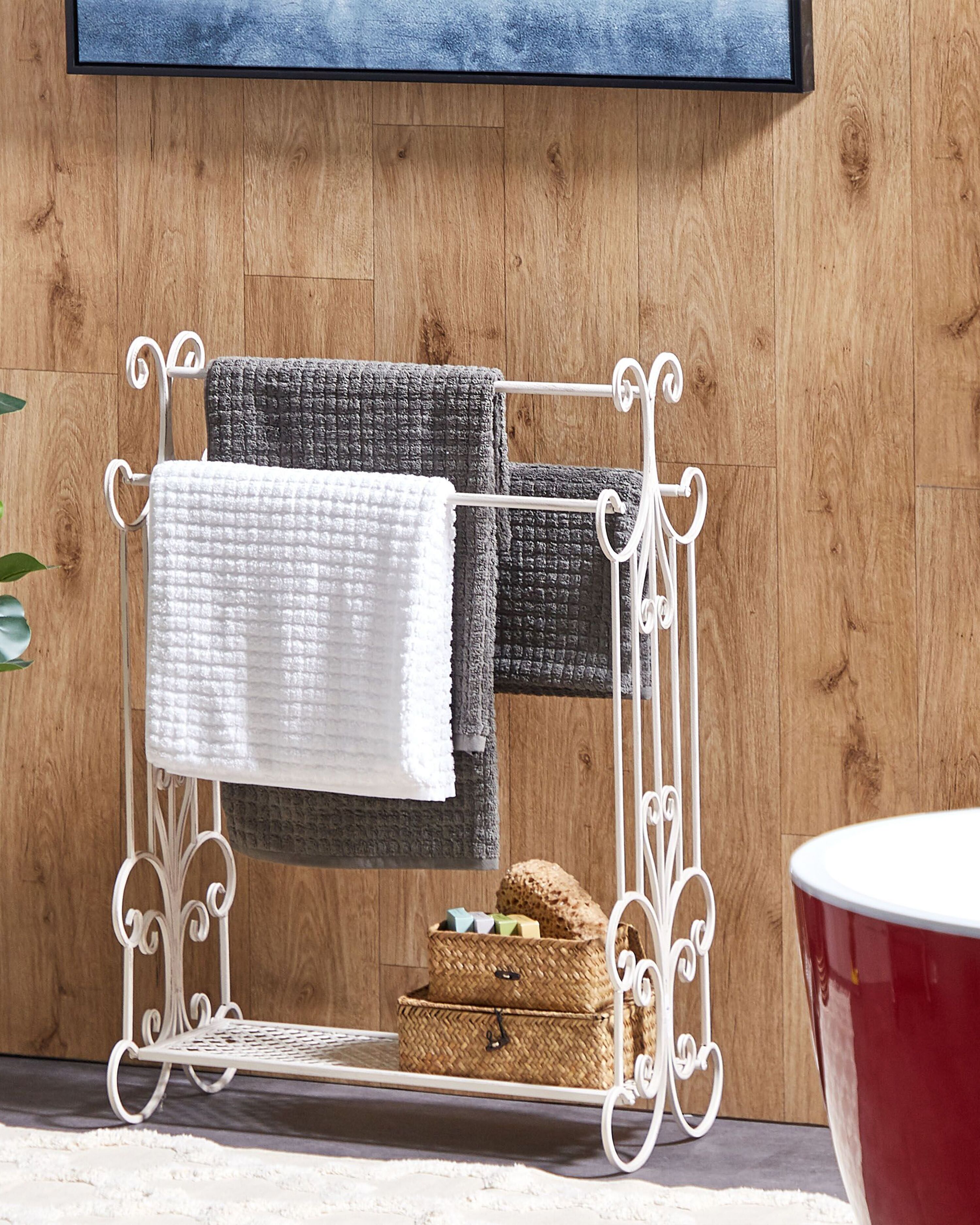 Valkoinen rautainen pyyheteline 60 x 90 cm GLADIS | Beliani.fi