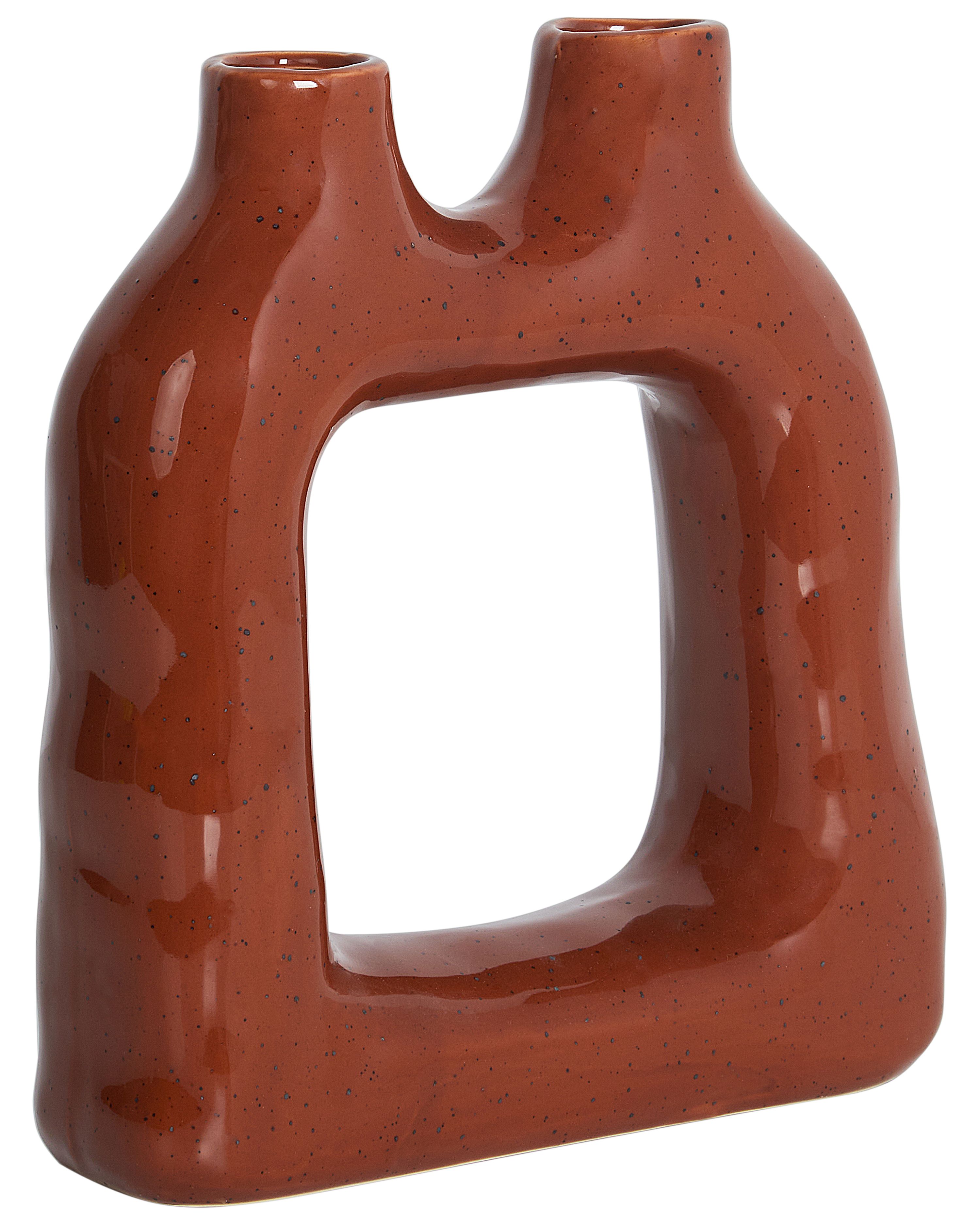 Virágtartó váza MULLET Kőcserép 28 cm Barna | Beliani.hu