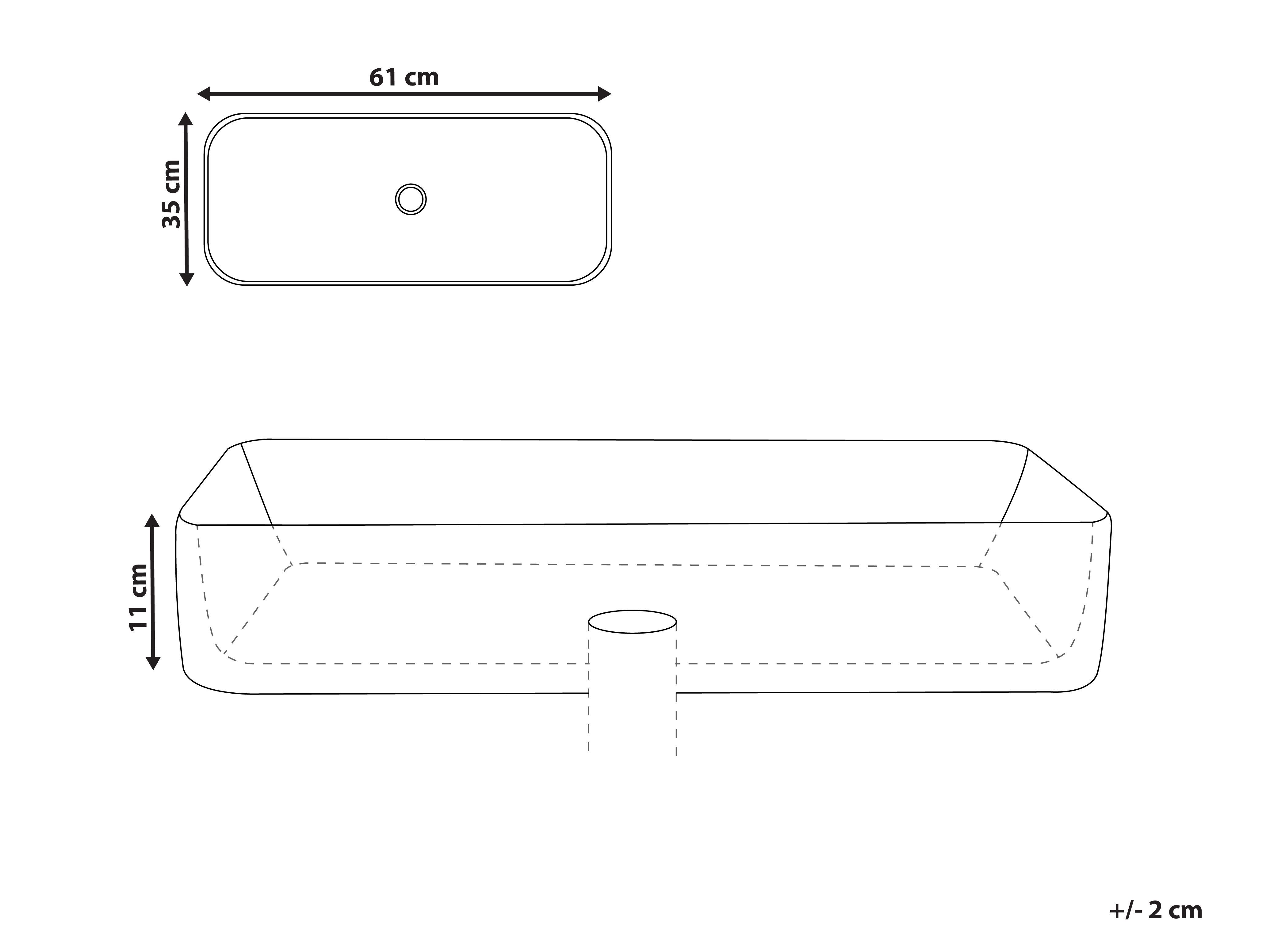 Countertop Basin 610 x 350 mm White ULUA | Beliani.co.uk