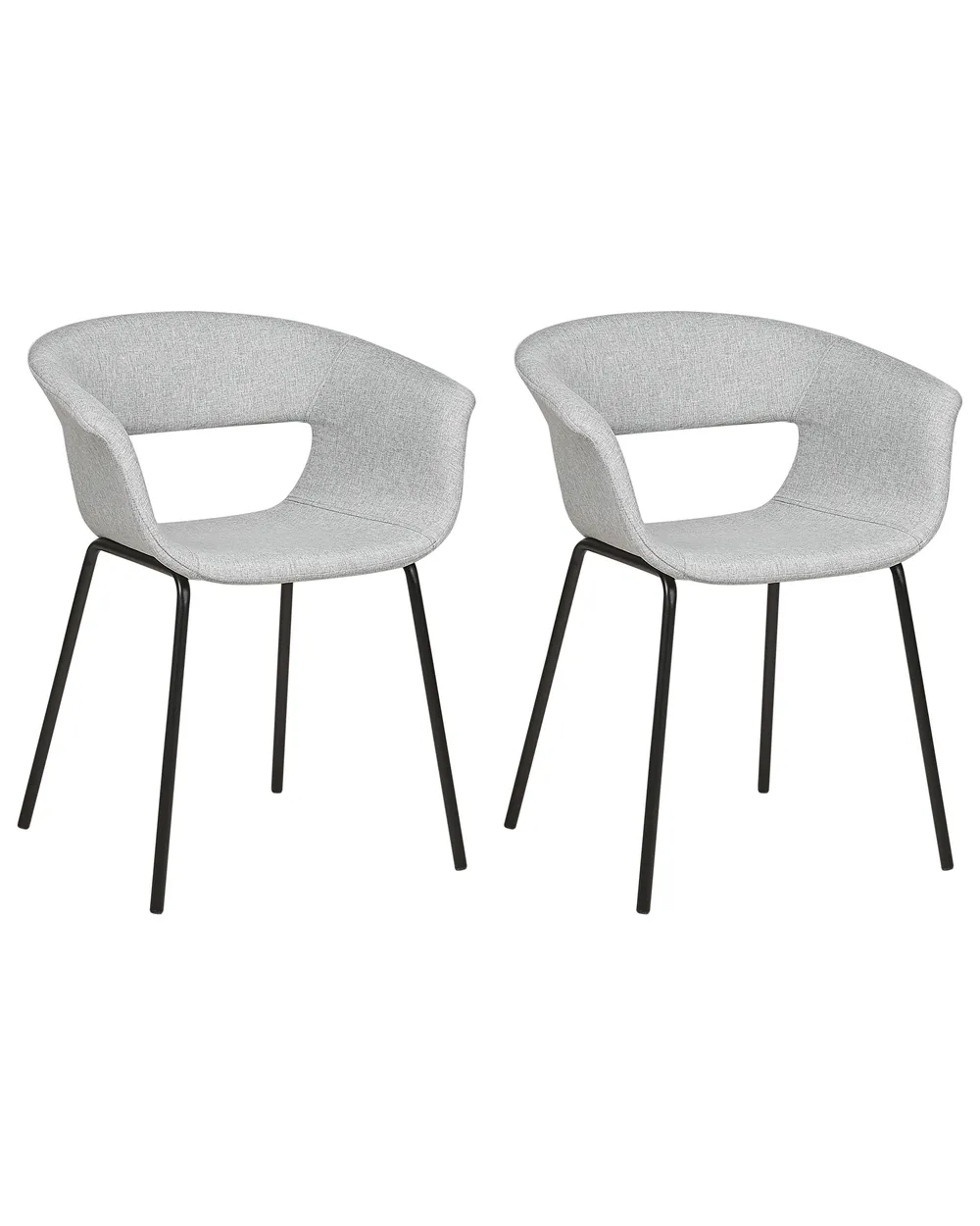Set van 2 eetkamerstoelen ELMA Stof Donkergroen | Beliani.nl