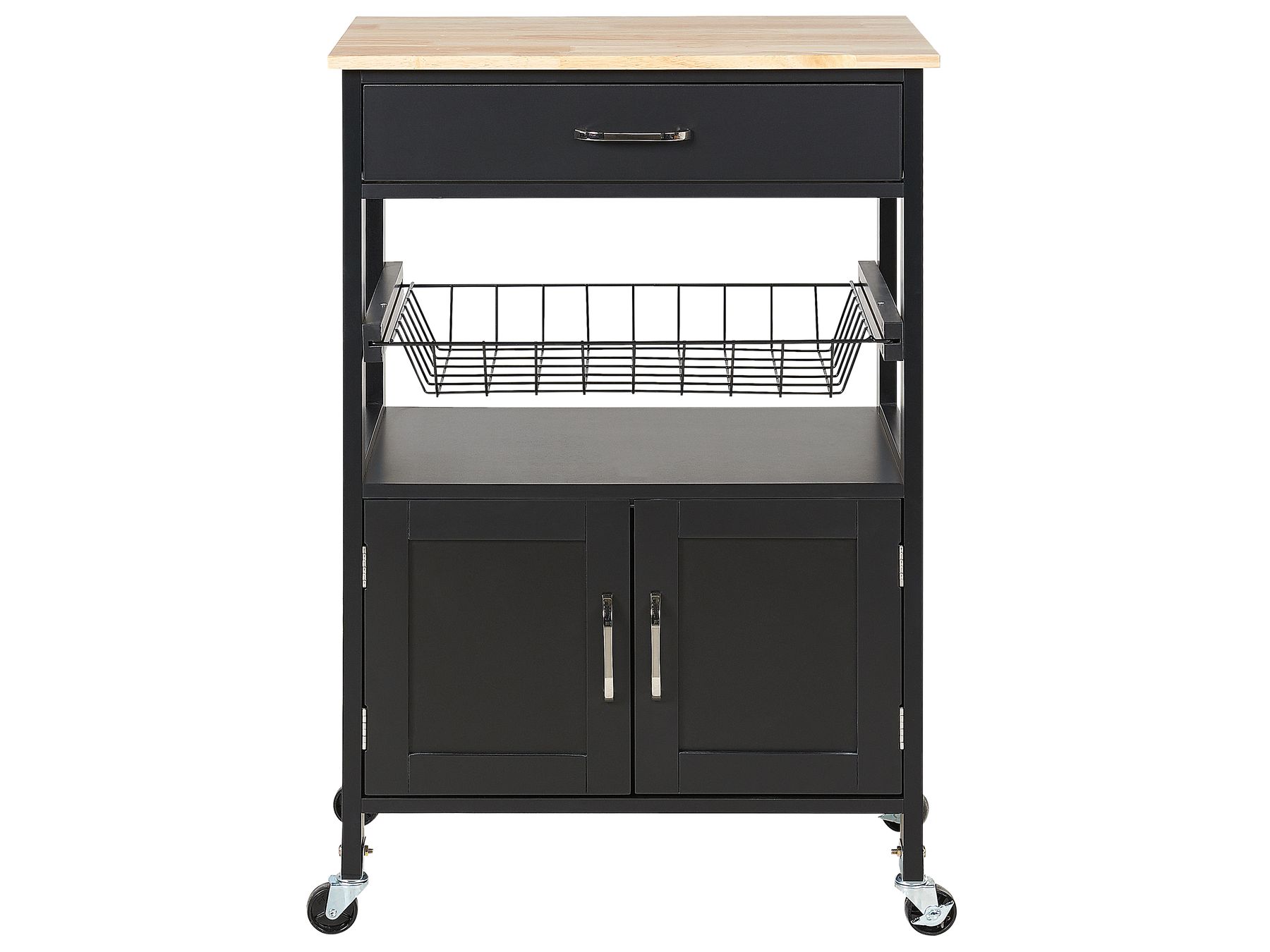 Keukentrolley lichtbruin/zwart LUGO | Beliani.nl
