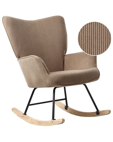 Keinutuoli ARSET vakosametti Ruskeanharmaa | Beliani.fi