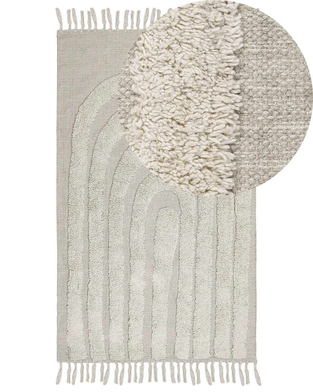Rug EDIRNE Beige 80 x 150 cm Cotton | Beliani.co.uk