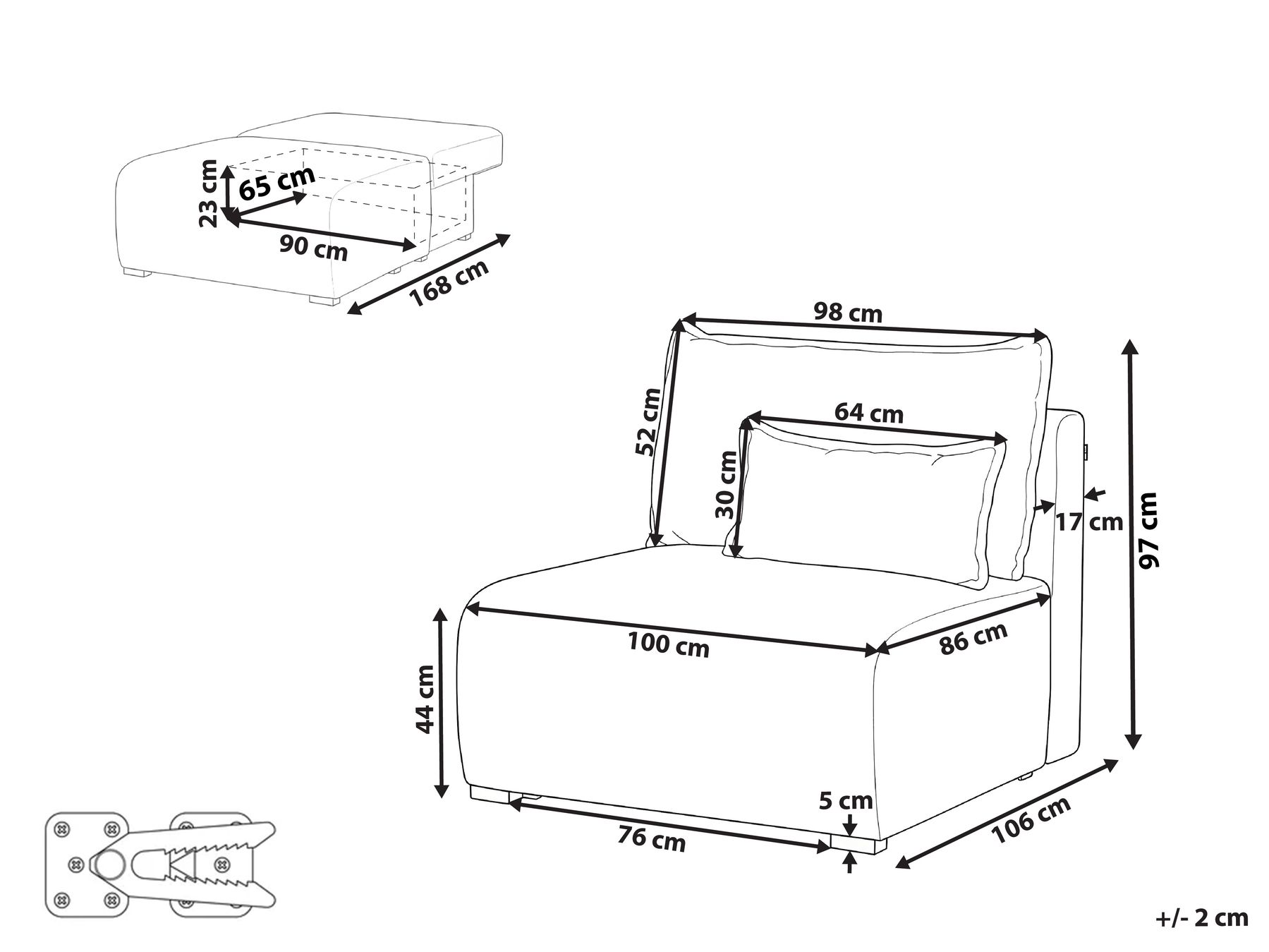 Zitmodule NERBO Bouclé Bruin | Beliani.fr