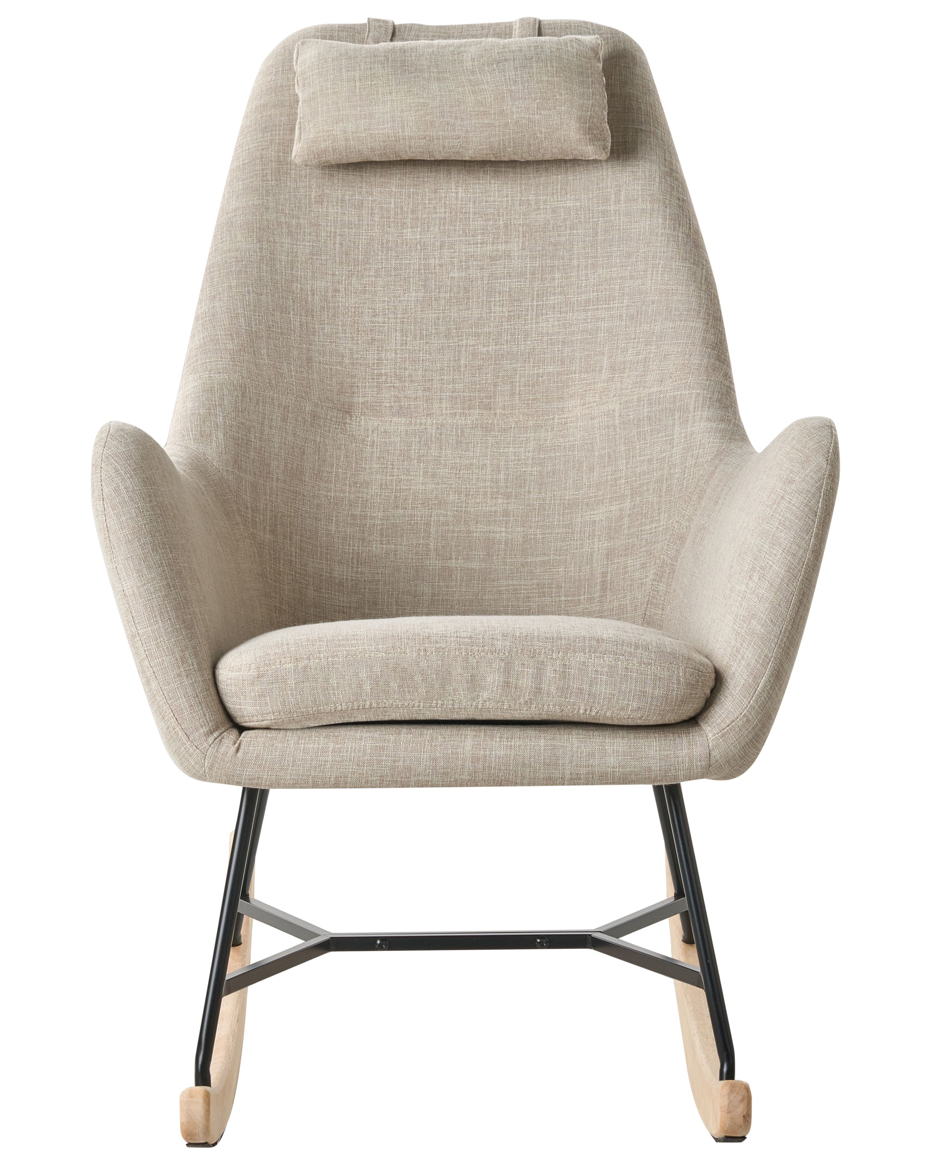 Rocking Chair ARRIE Fabric Light Beige | Beliani.co.uk