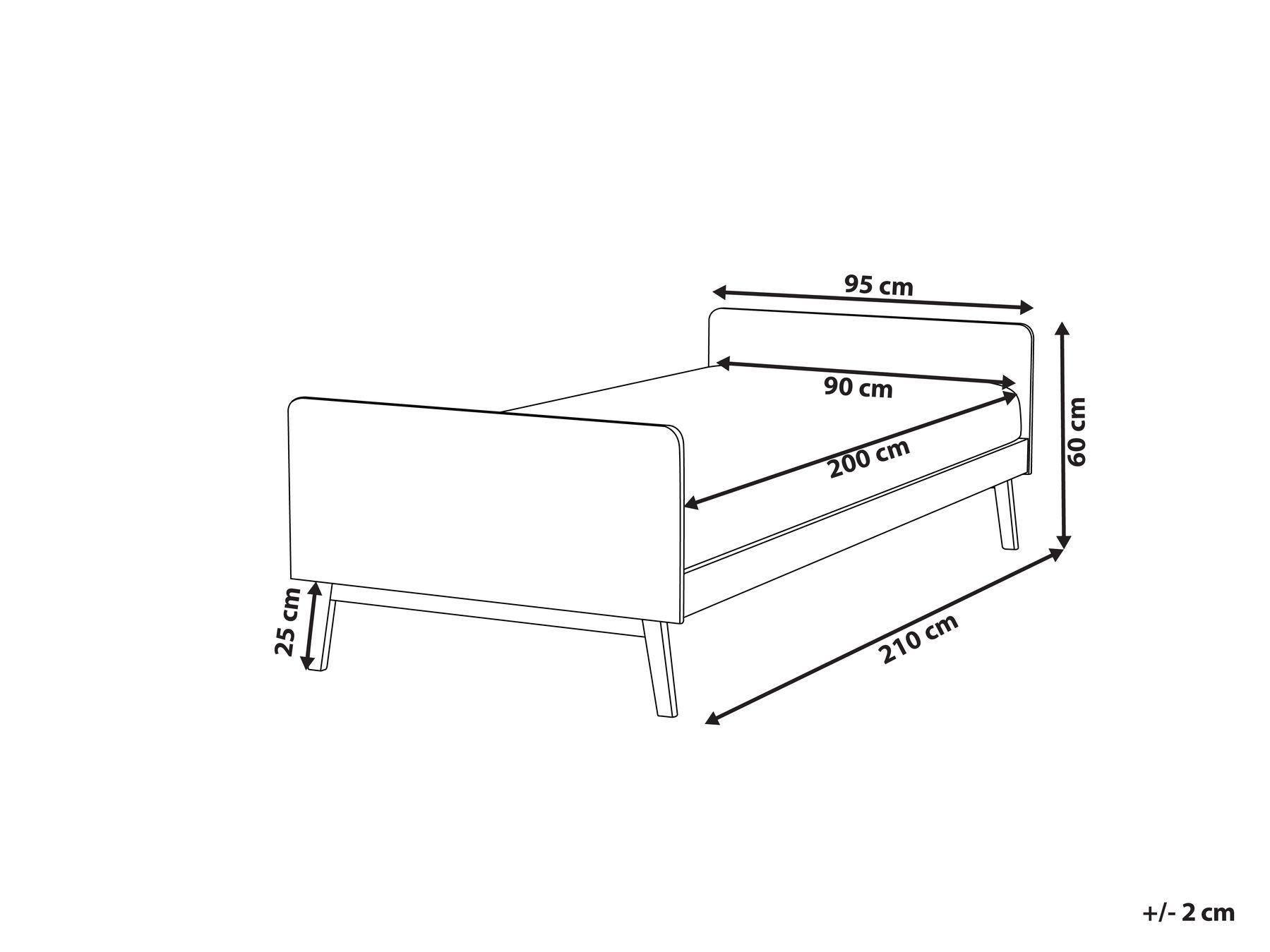 Bed Dennenhout BONNAC 90 x 200 cm Lichtbruin | Beliani.nl