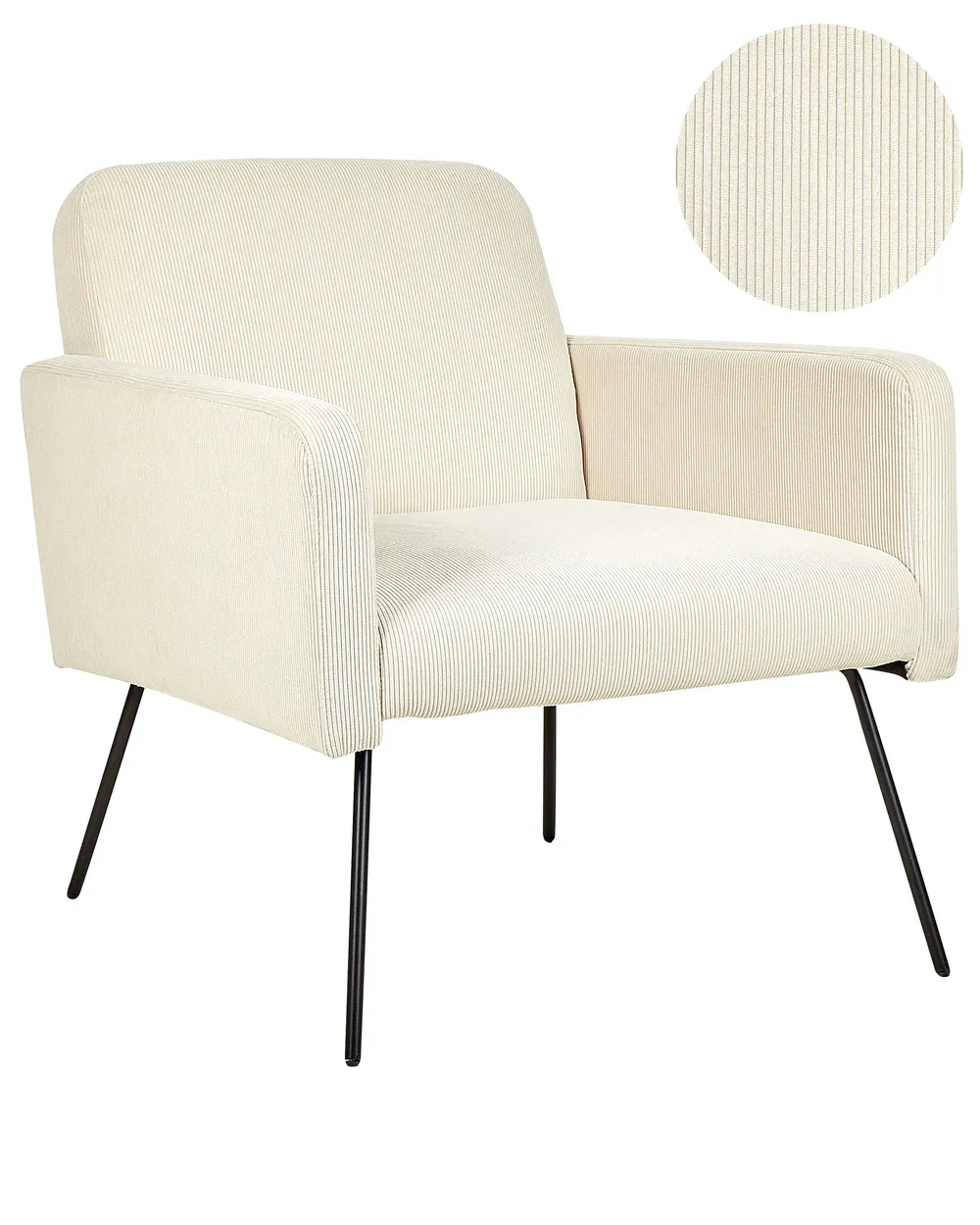 Armchair NARKEN Corduroy Light Beige | Beliani.co.uk