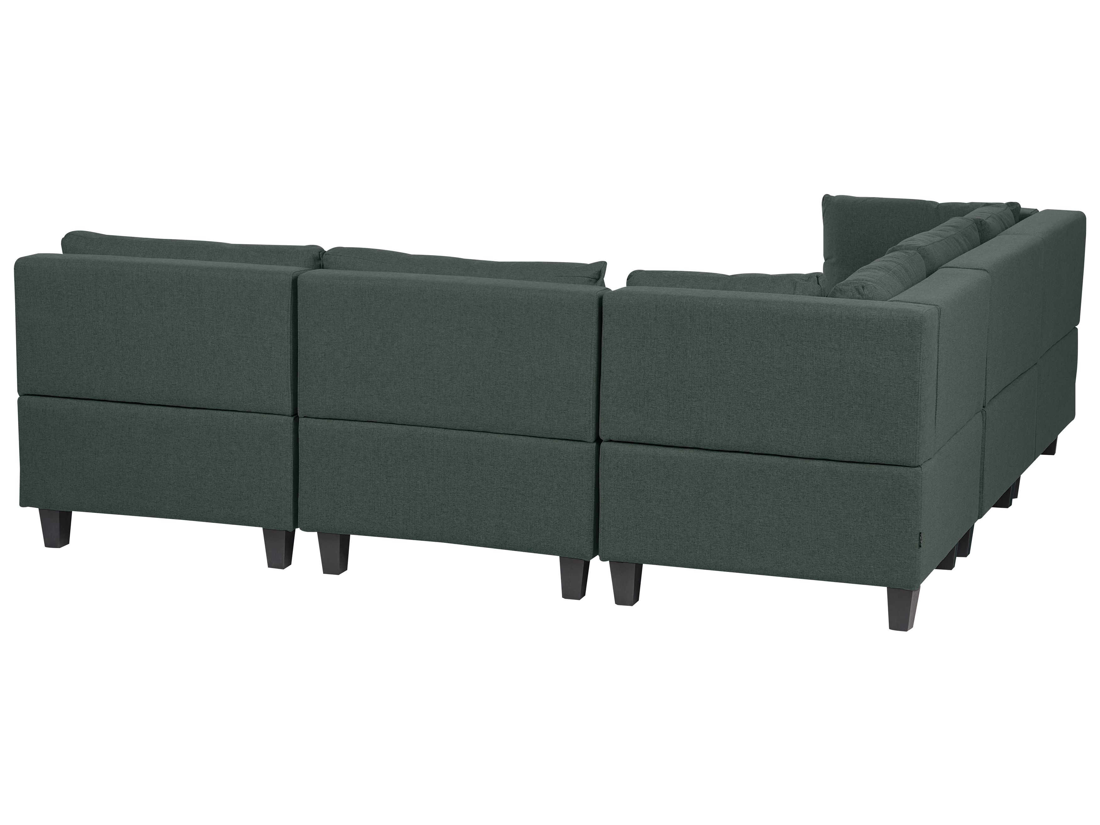 Modular Corner Sofa 5 Seater UNSTAD Fabric Dark Green Right Hand ...