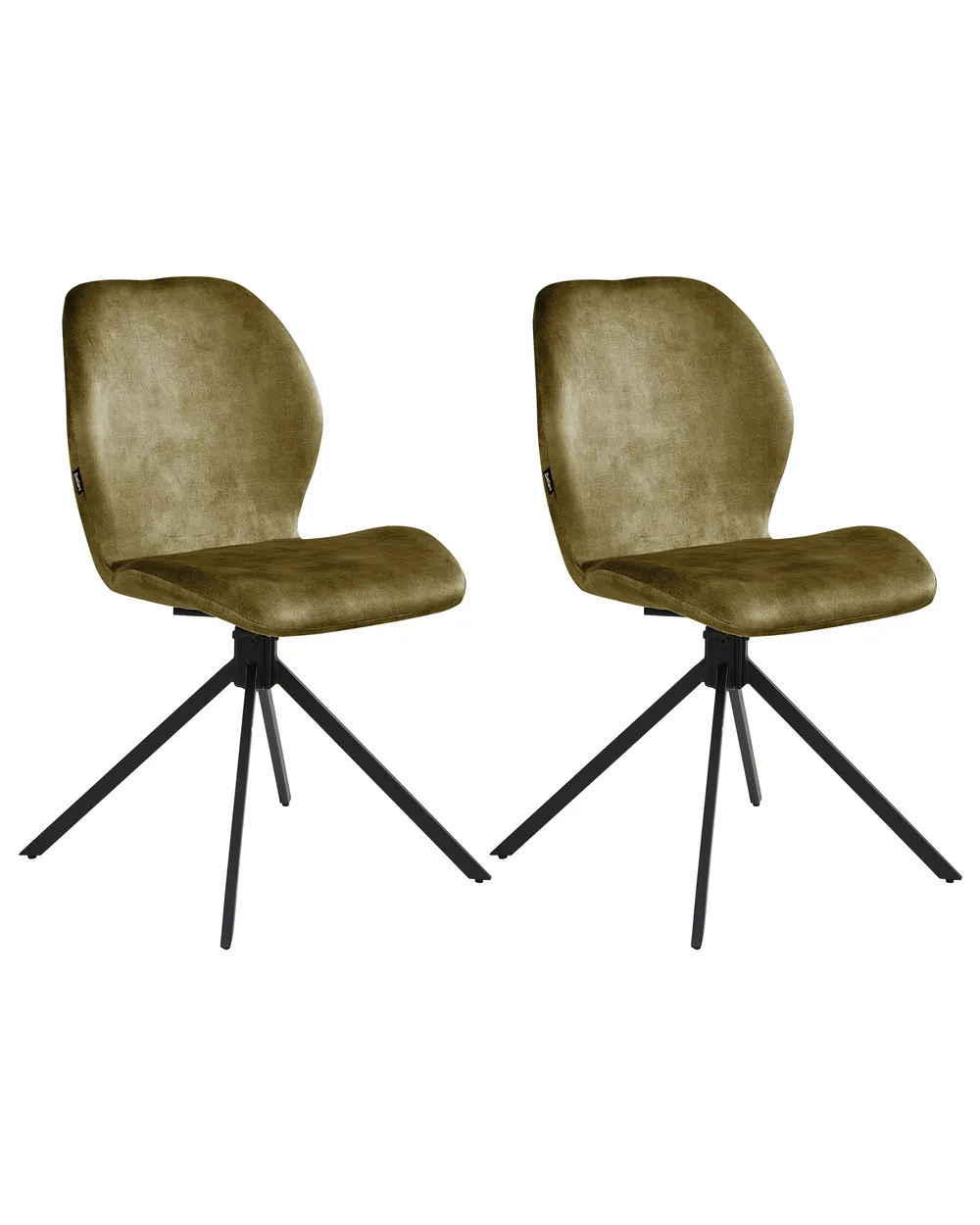 Set van 4 eetkamerstoelen MORRISON Fluweel Groen | Beliani.nl