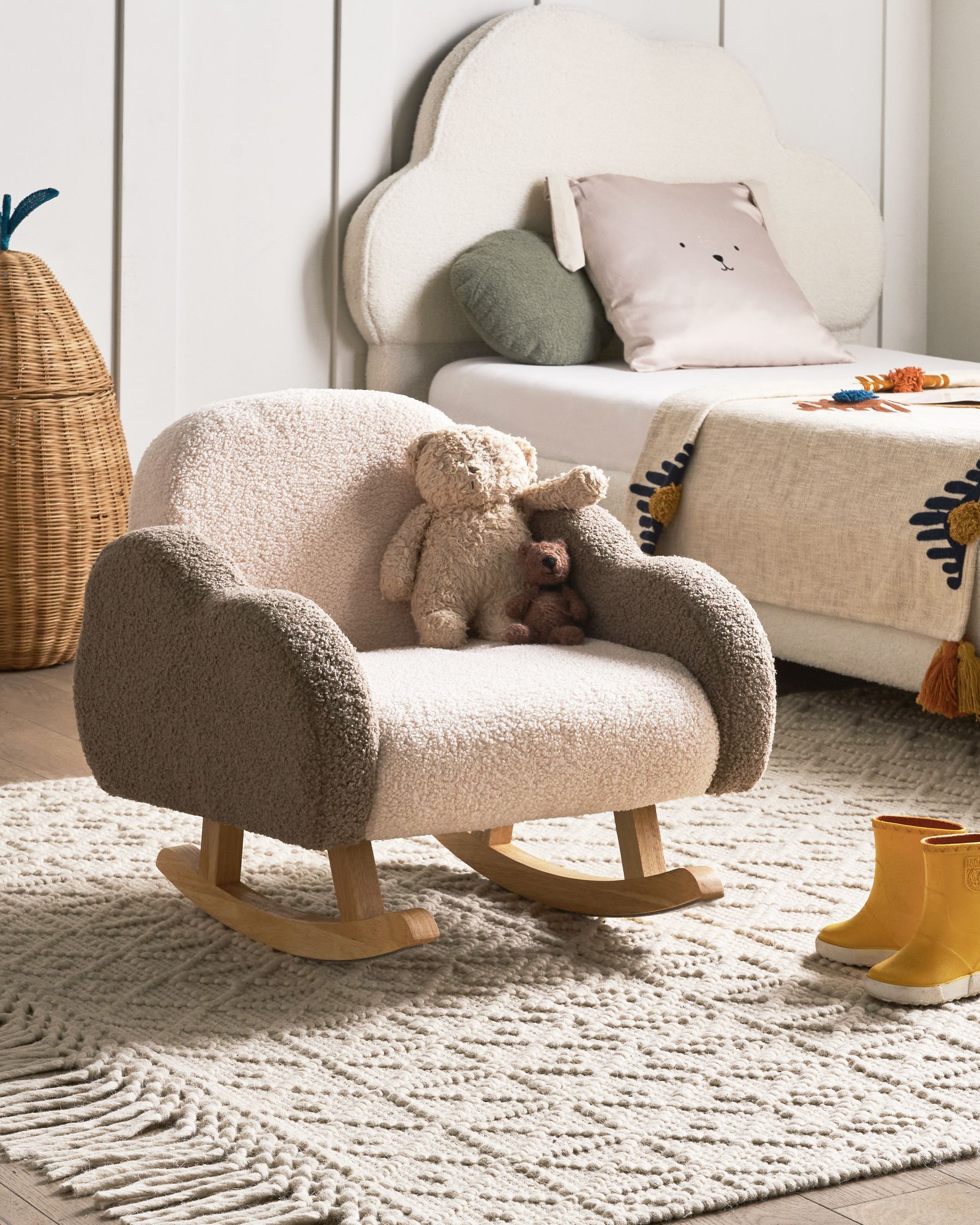 Kids Rocking Chair Cloud SKARE Boucle Beige | Beliani.co.uk