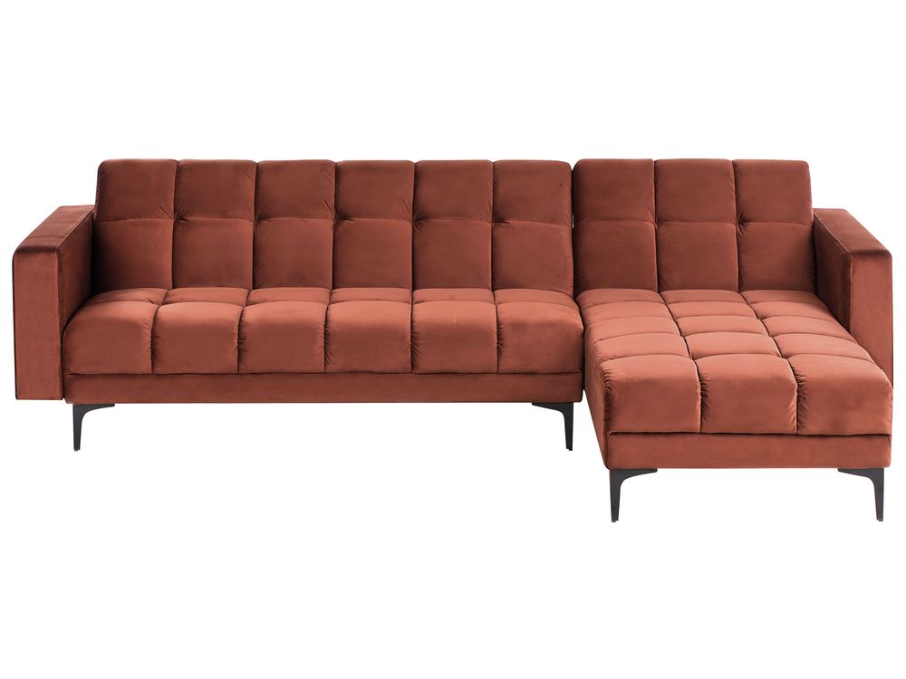 Canapé d'angle 4 places BREDA Tissu Vert foncé Côté gauche | Beliani.fr