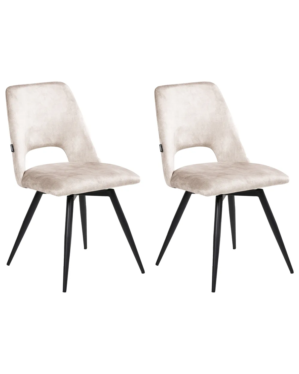 Set of 2 Dining Chairs HALLETT Velvet Light Beige | Beliani.ch