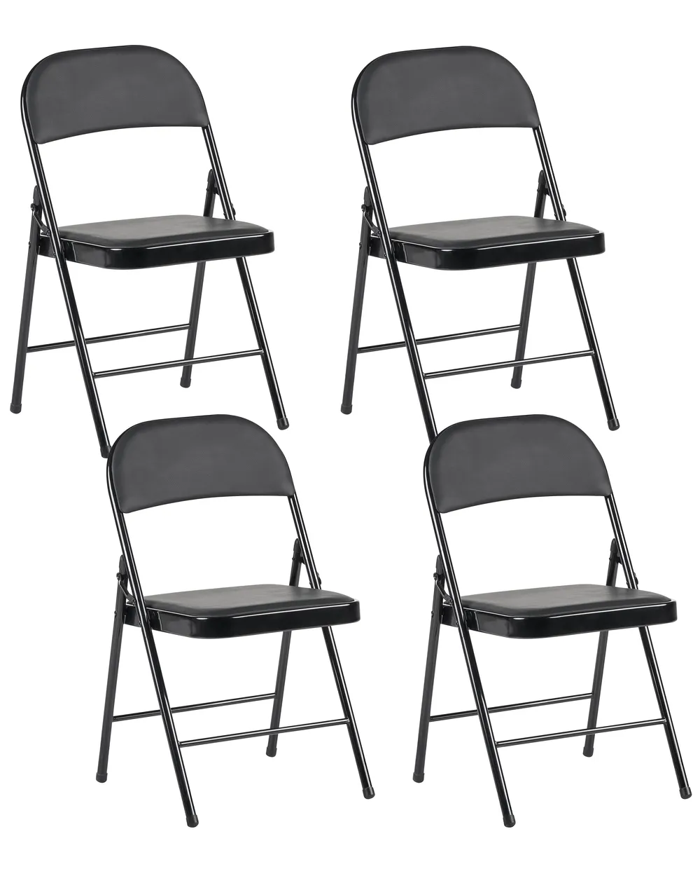 Set di 4 sedie pieghevoli SHASTA Metallo Nero | Beliani.it