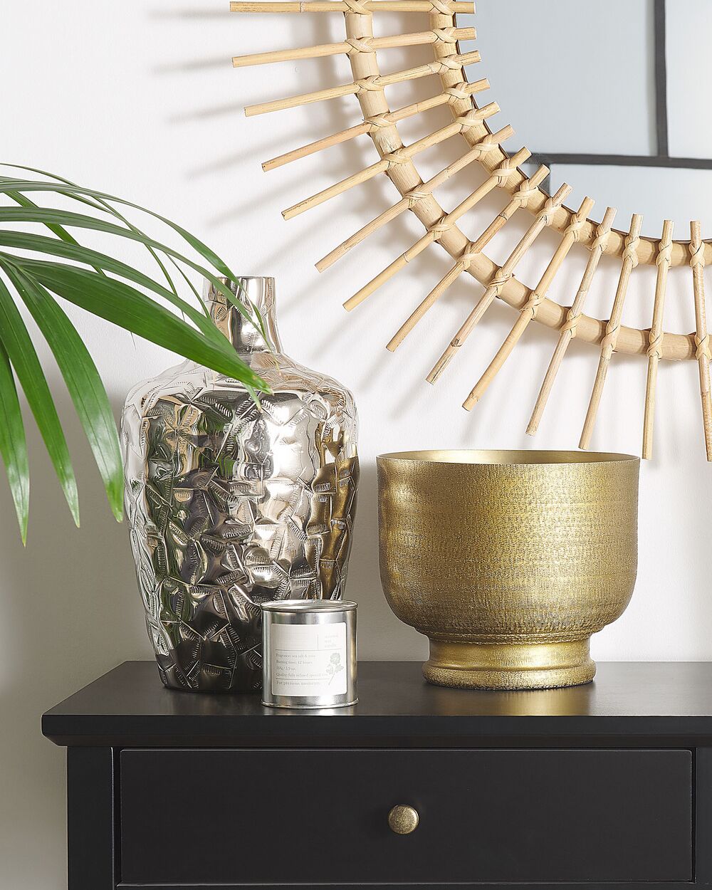 Decorative Vase SANCHI Metal 33 cm Gold | Beliani.co.uk