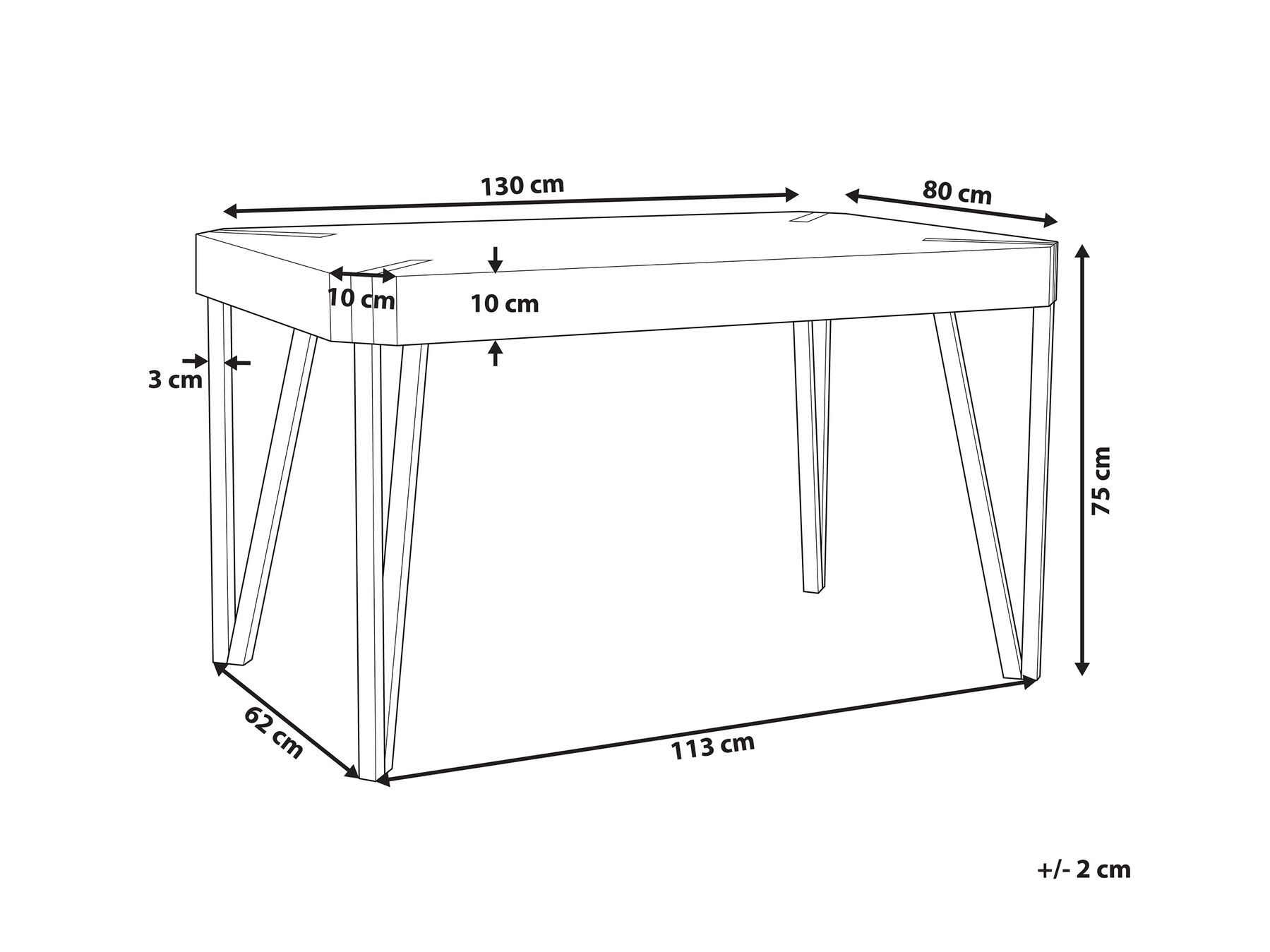 Dining Table CAMBELL Light Brown 130 cm 80 cm | Beliani.co.uk