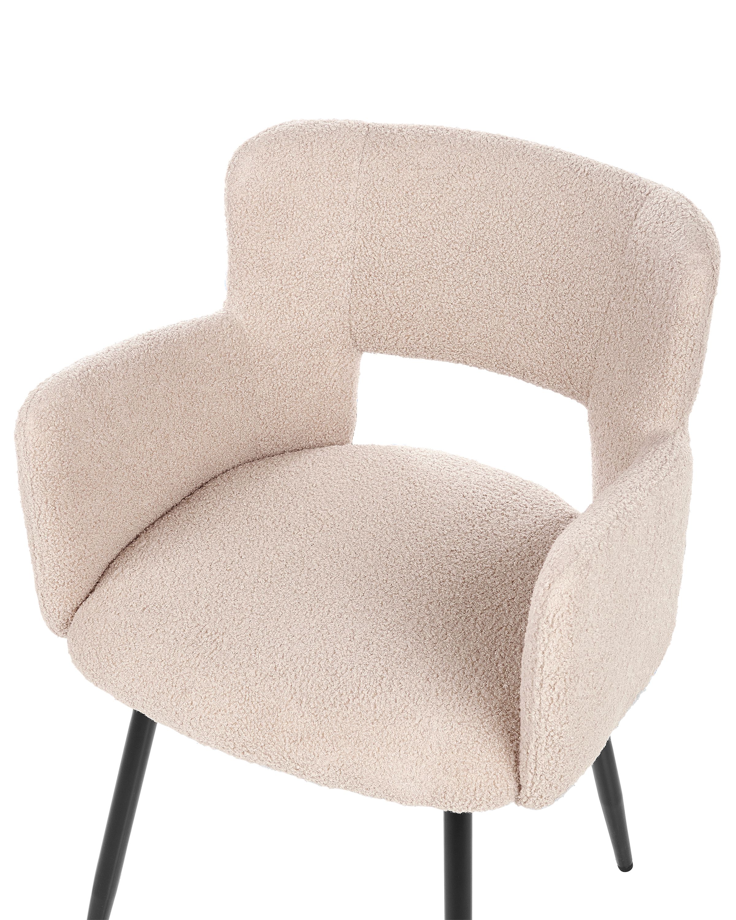 Sett med 2 spisestoler SANILAC Bouclé Beige | Beliani.no