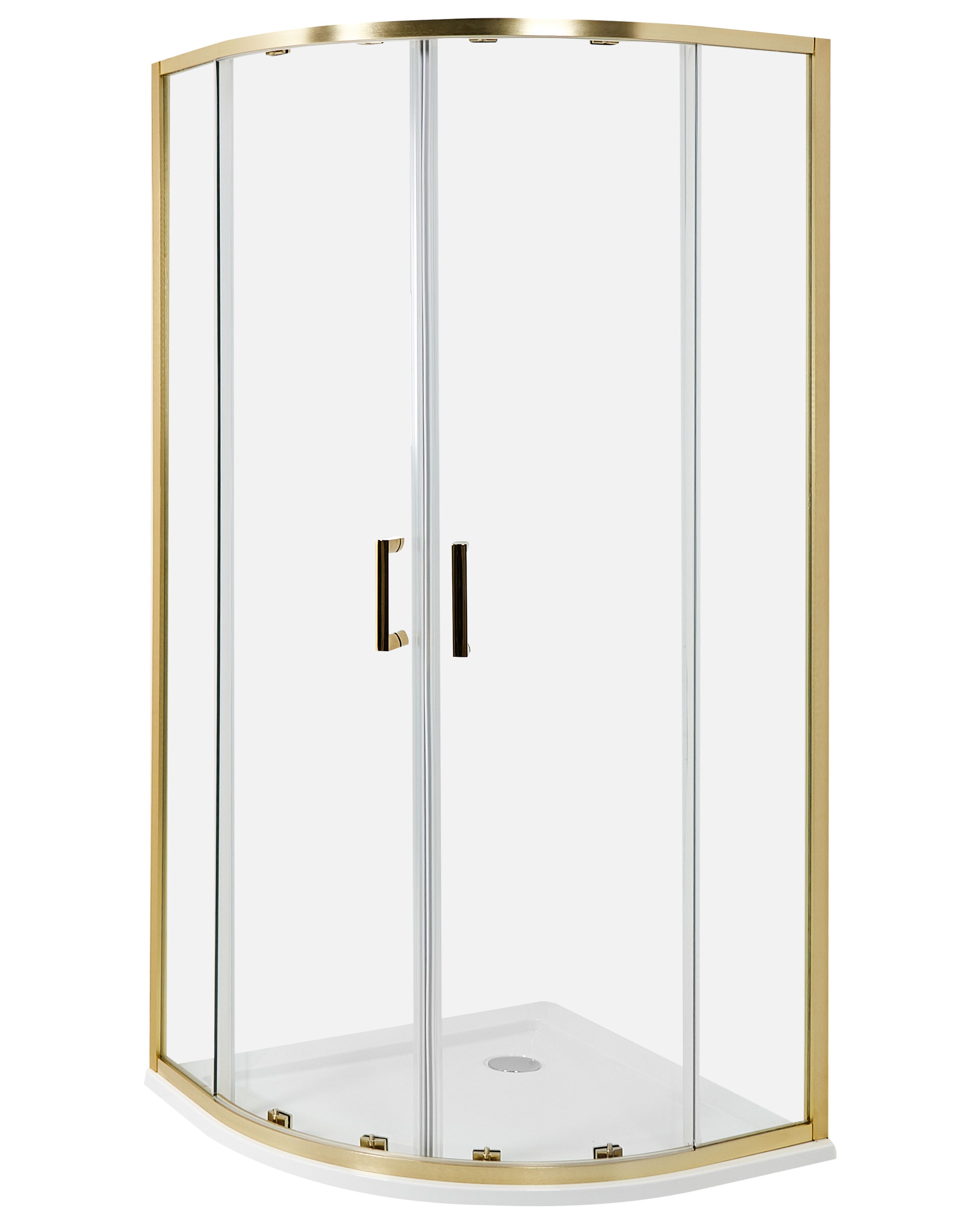Shower Enclosure JUKATAN 900 x 900 x 1850 mm Gold | Beliani.co.uk