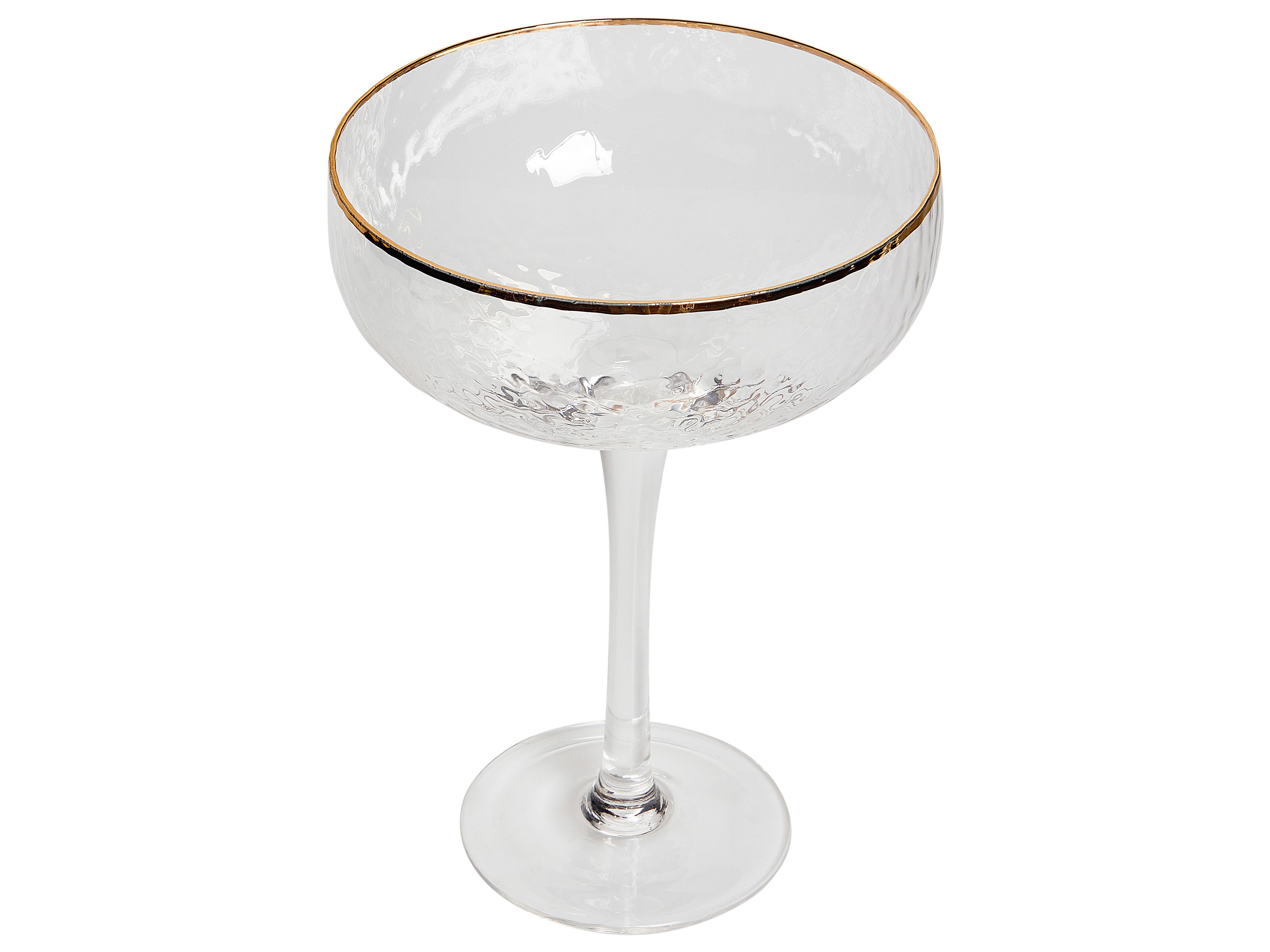 Sett med 4 champagneglass med gullkant 45 cl TOPAZ | Beliani.no