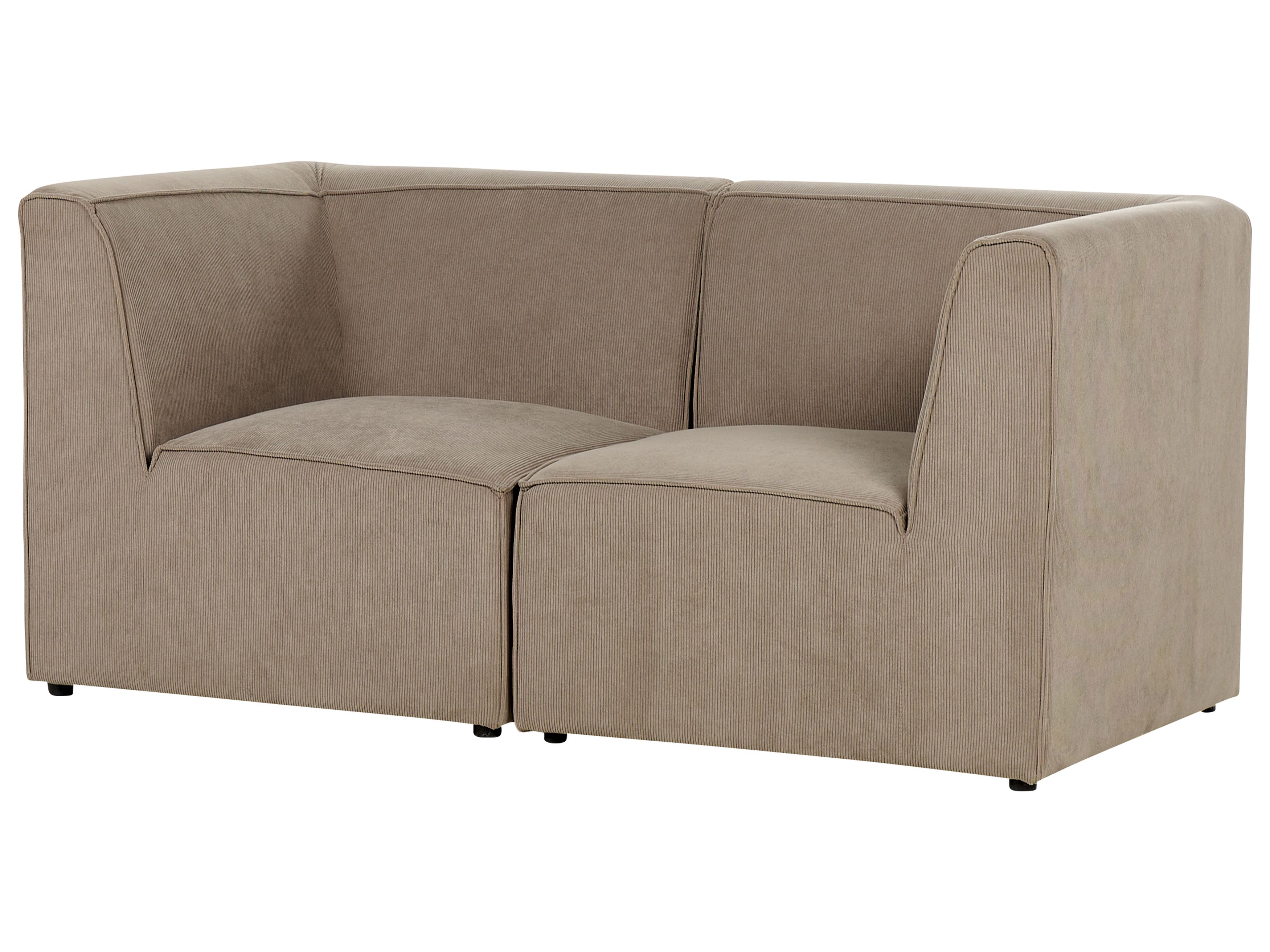 2 Seater Modular Jumbo Cord Sofa Taupe LEMVIG | Beliani.co.uk