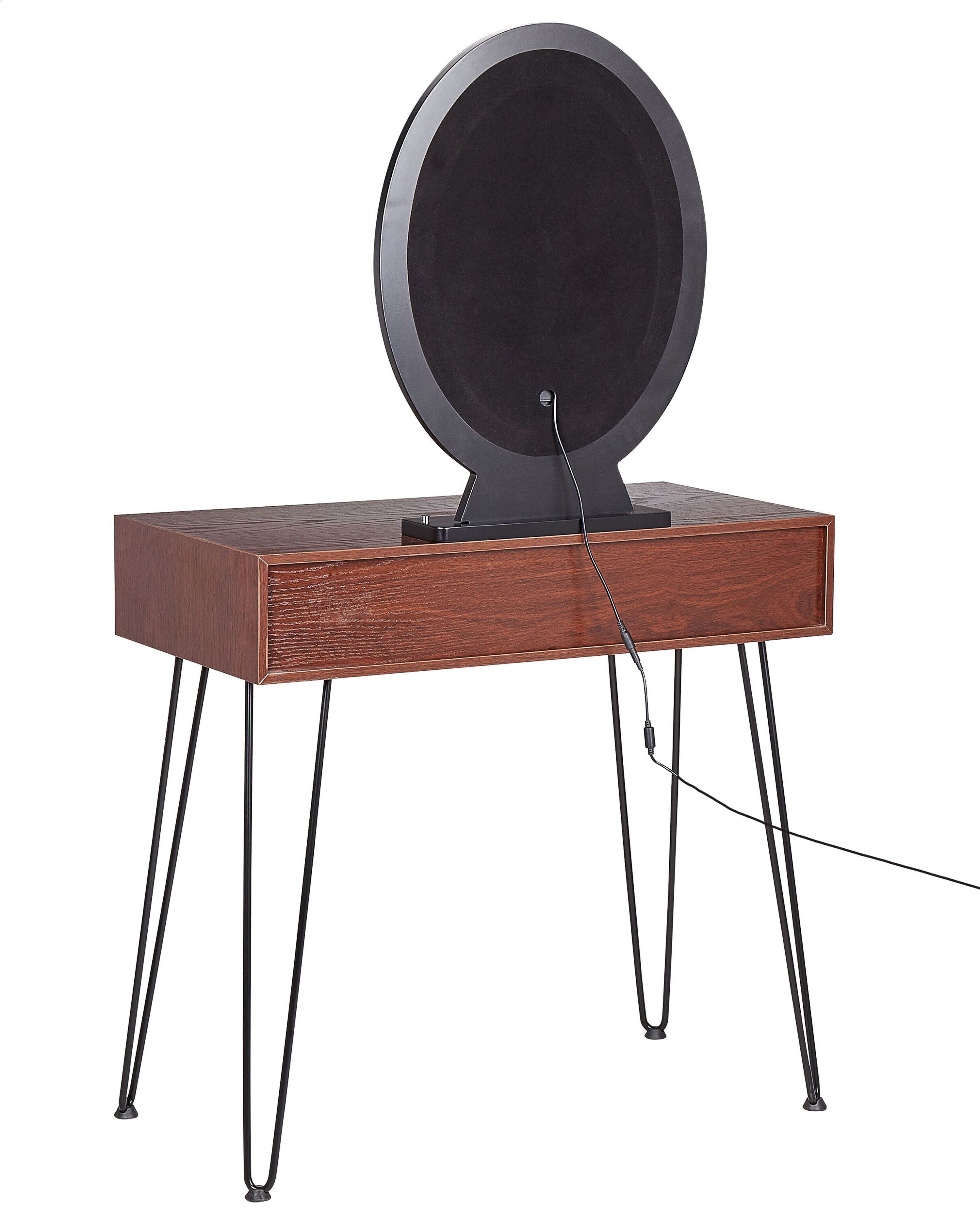 Makeup Bord LOIX LED Mørkebrun | Beliani.dk