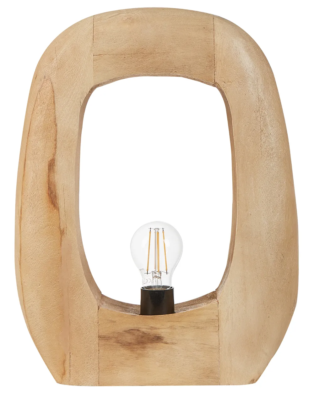 Table Lamp AJAY Mango Wood Light Brown | Beliani.co.uk
