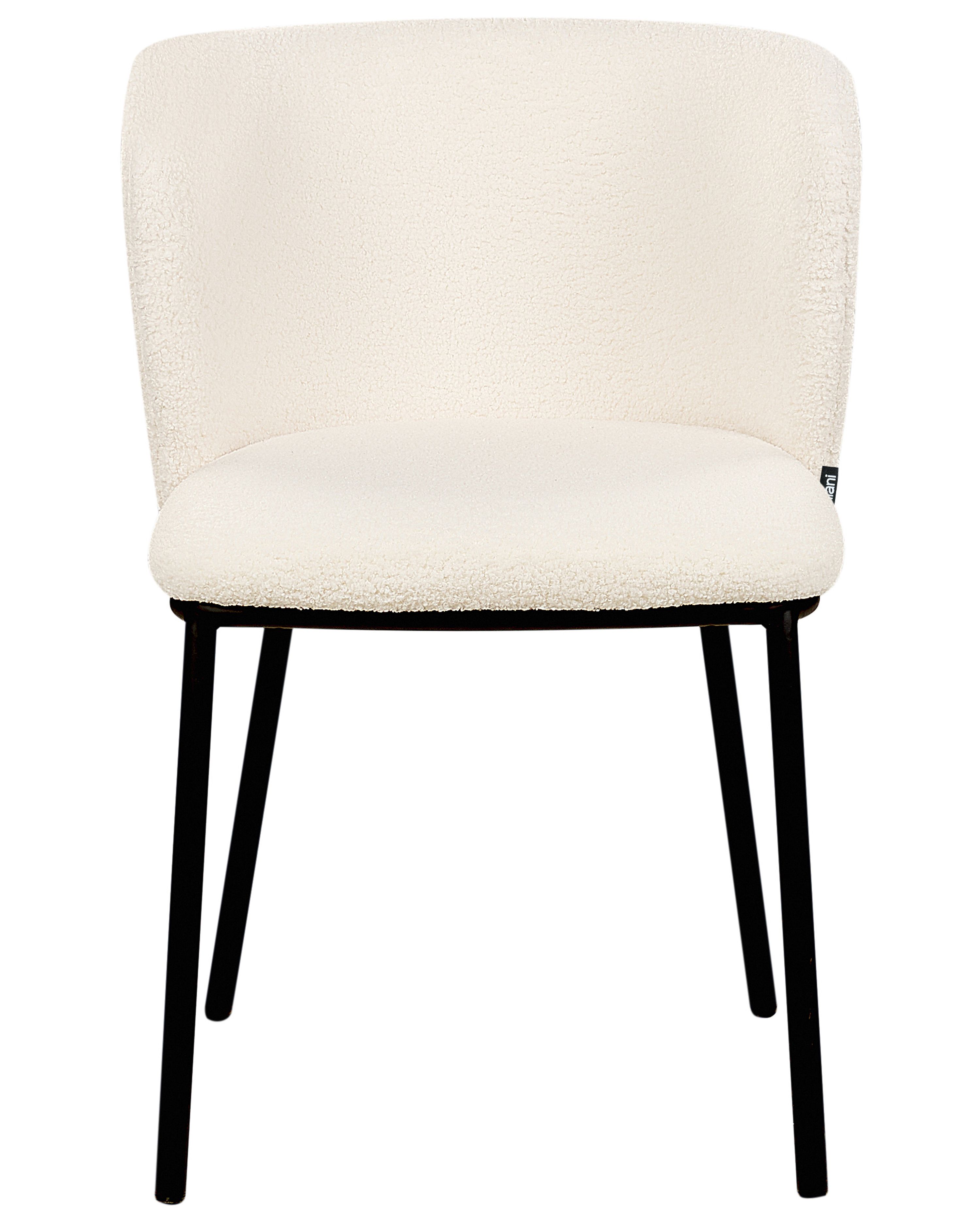 Set of 2 Dining Chairs MINA Boucle Off-White | Beliani.co.uk