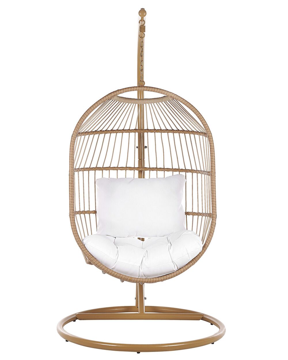 Hanging Chair with Stand ALBA PE Rattan Natural Beliani