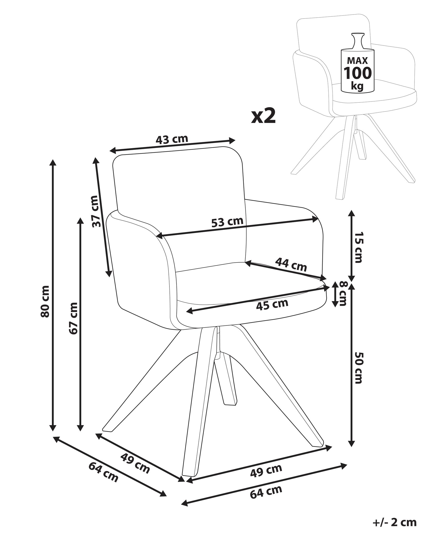 Set of 2 Dining Chairs Swivel EVELYN Boucle Off-White | Beliani.co.uk
