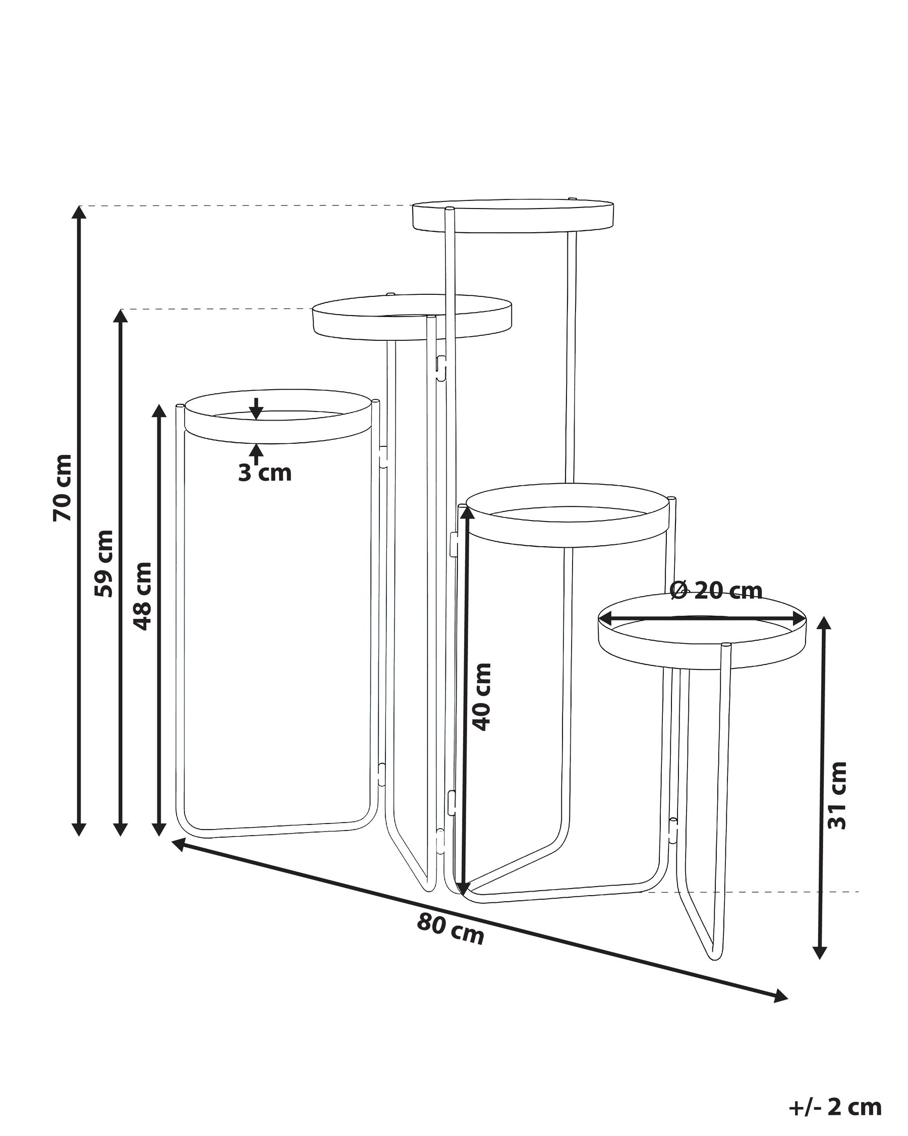 Plantestativ NANTEN Metal 80 cm Sort | Beliani.dk