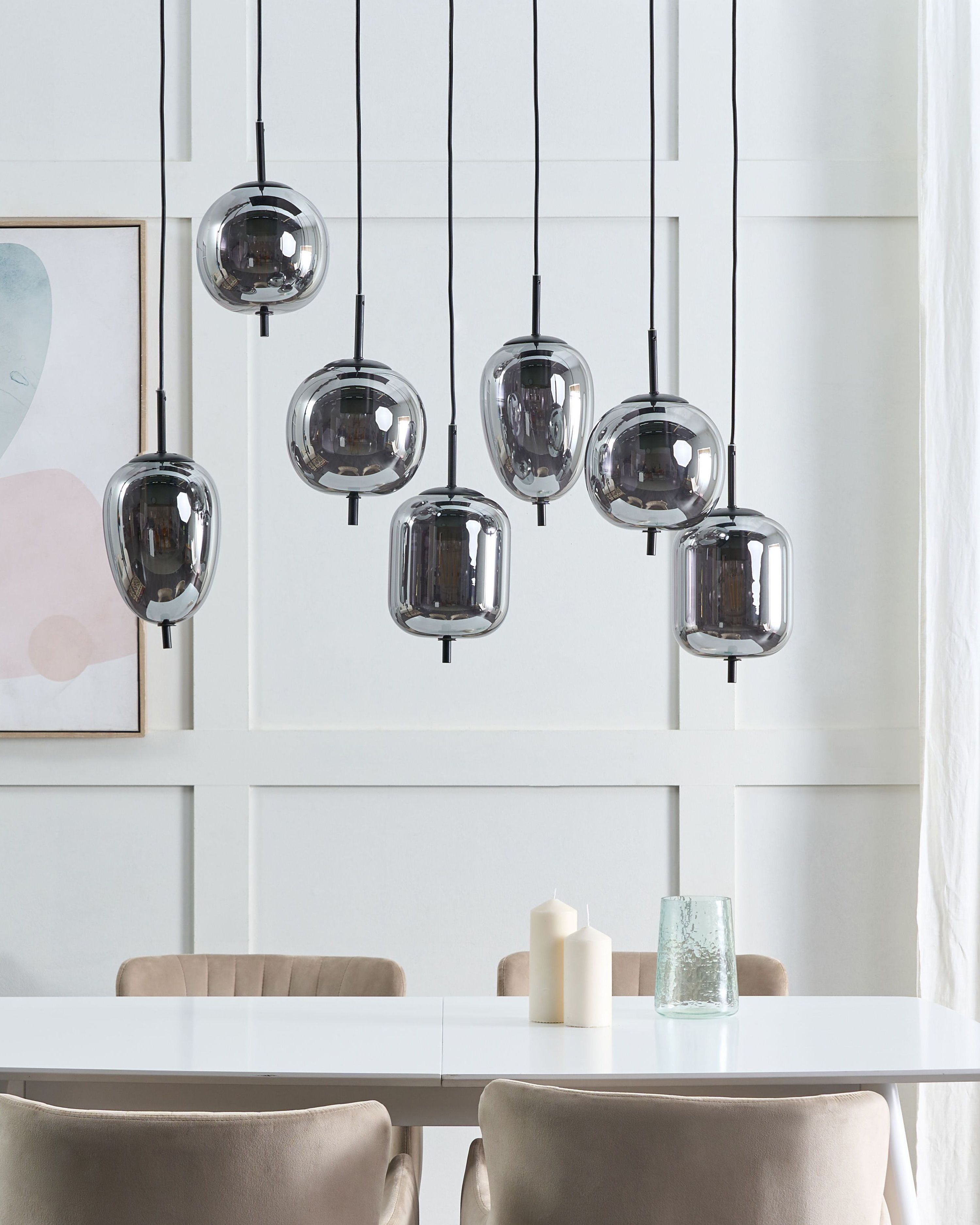 Pendant Lamp TARLO Glass Brass | Beliani.co.uk