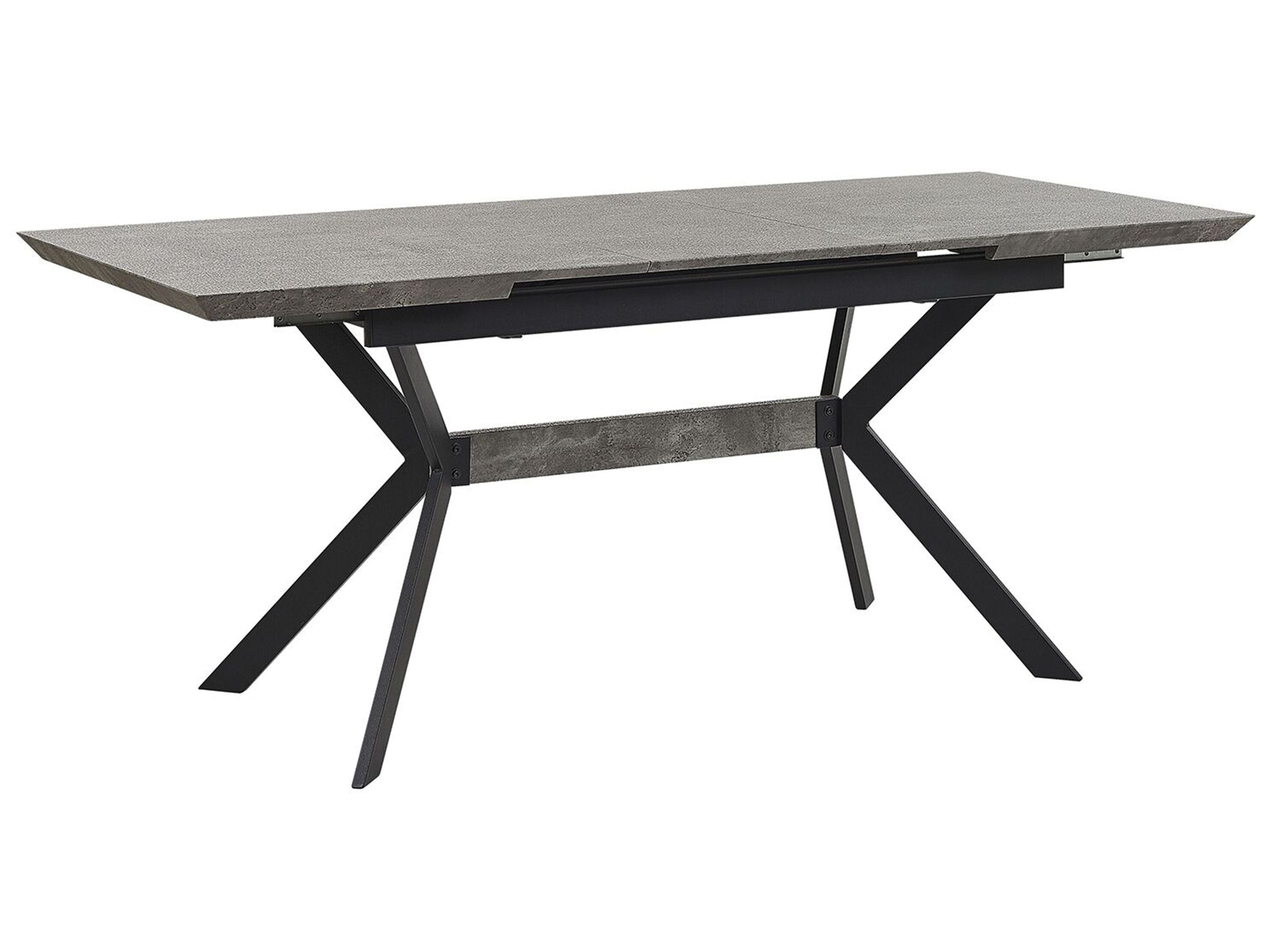 Extending Dining Table 140/180 x 80 cm Grey and Black BENSON | Beliani ...