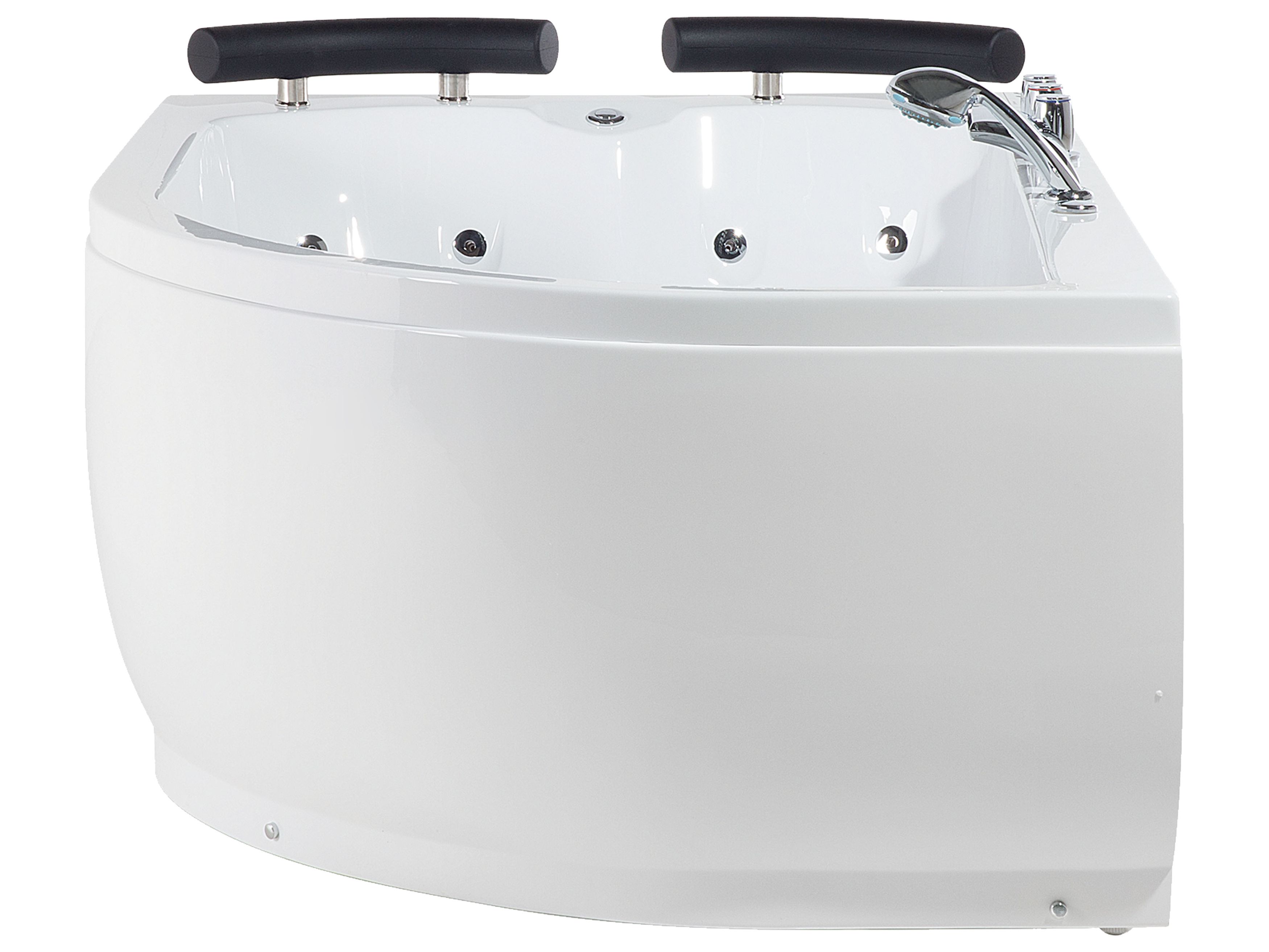 Right Hand Whirlpool Corner Bath with LED 1580 x 1130 mm White PARADISO ...