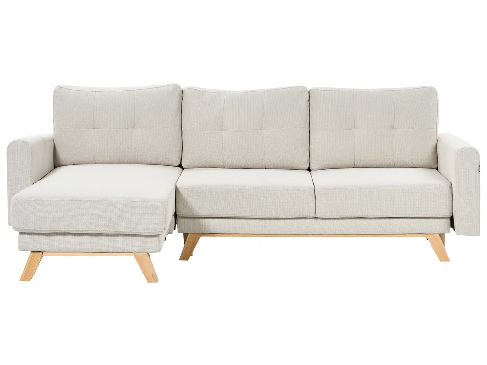 Corner Sofa 5 Seater LILVIKEN Fabric Beige | Beliani.co.uk