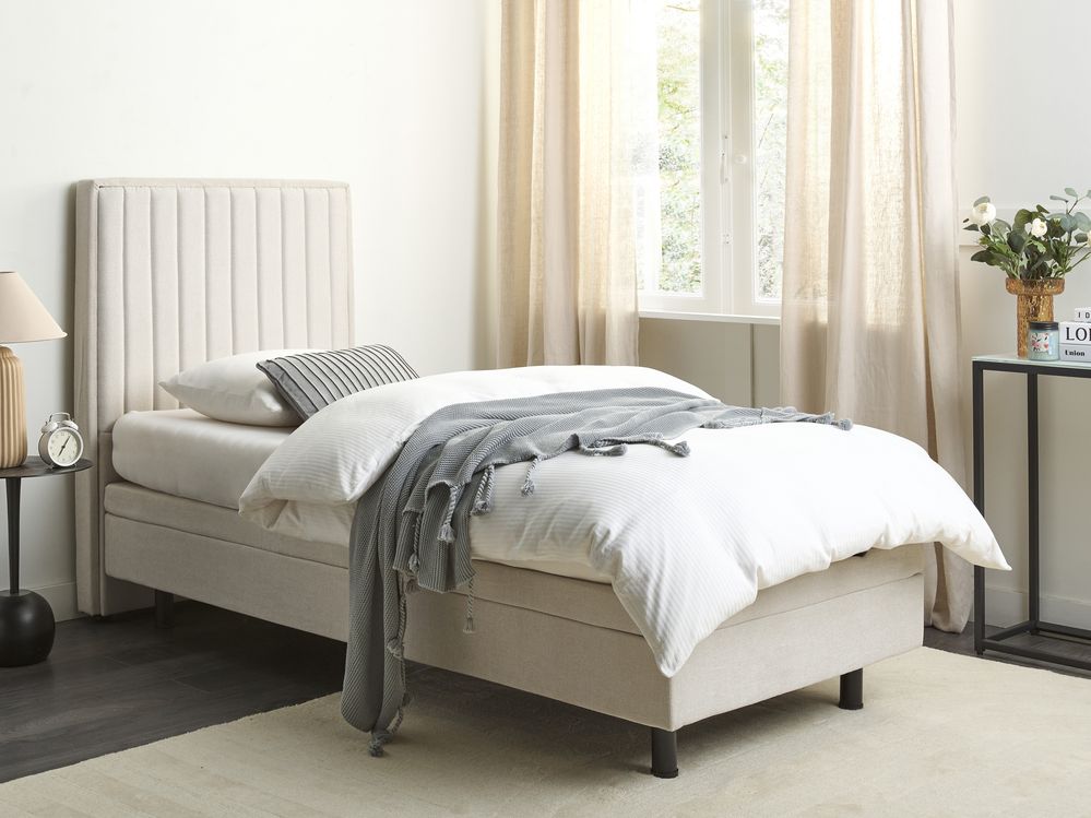 Adjustable Bed Fabric DUKE II 80 x 200 cm (EU Small Single) Beige ...