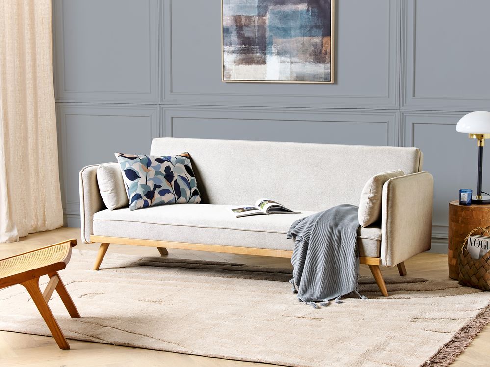 Bäddsoffa 3-sits ROXEN Konstläder Svart | Beliani.se