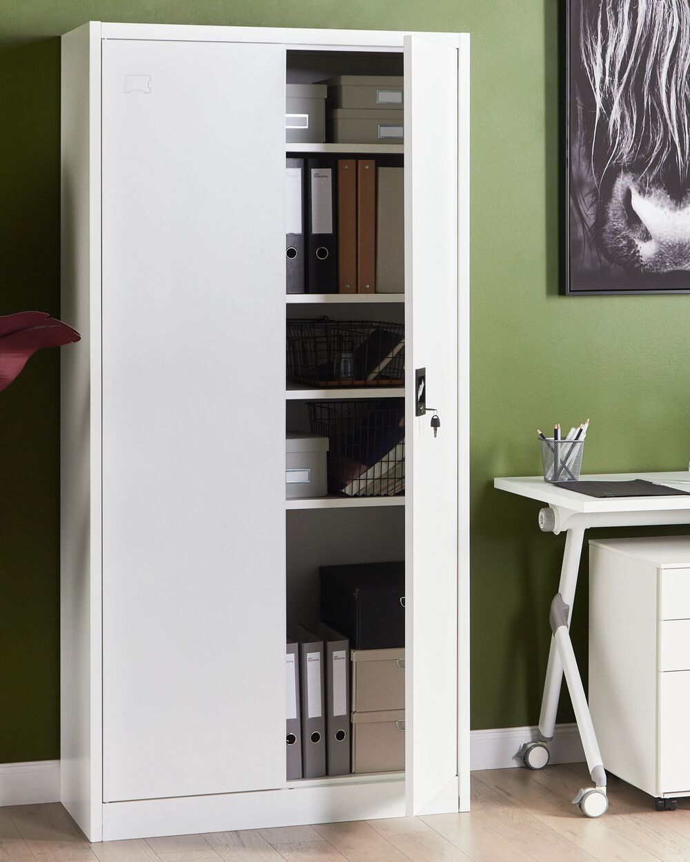 White two door cabinet store