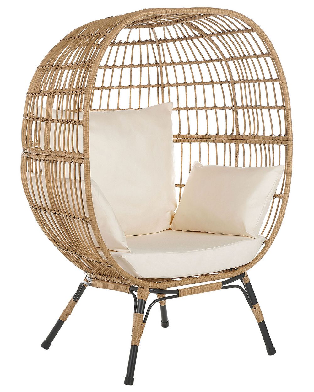 Garden Chair VEROLI PE Rattan Beige Beliani