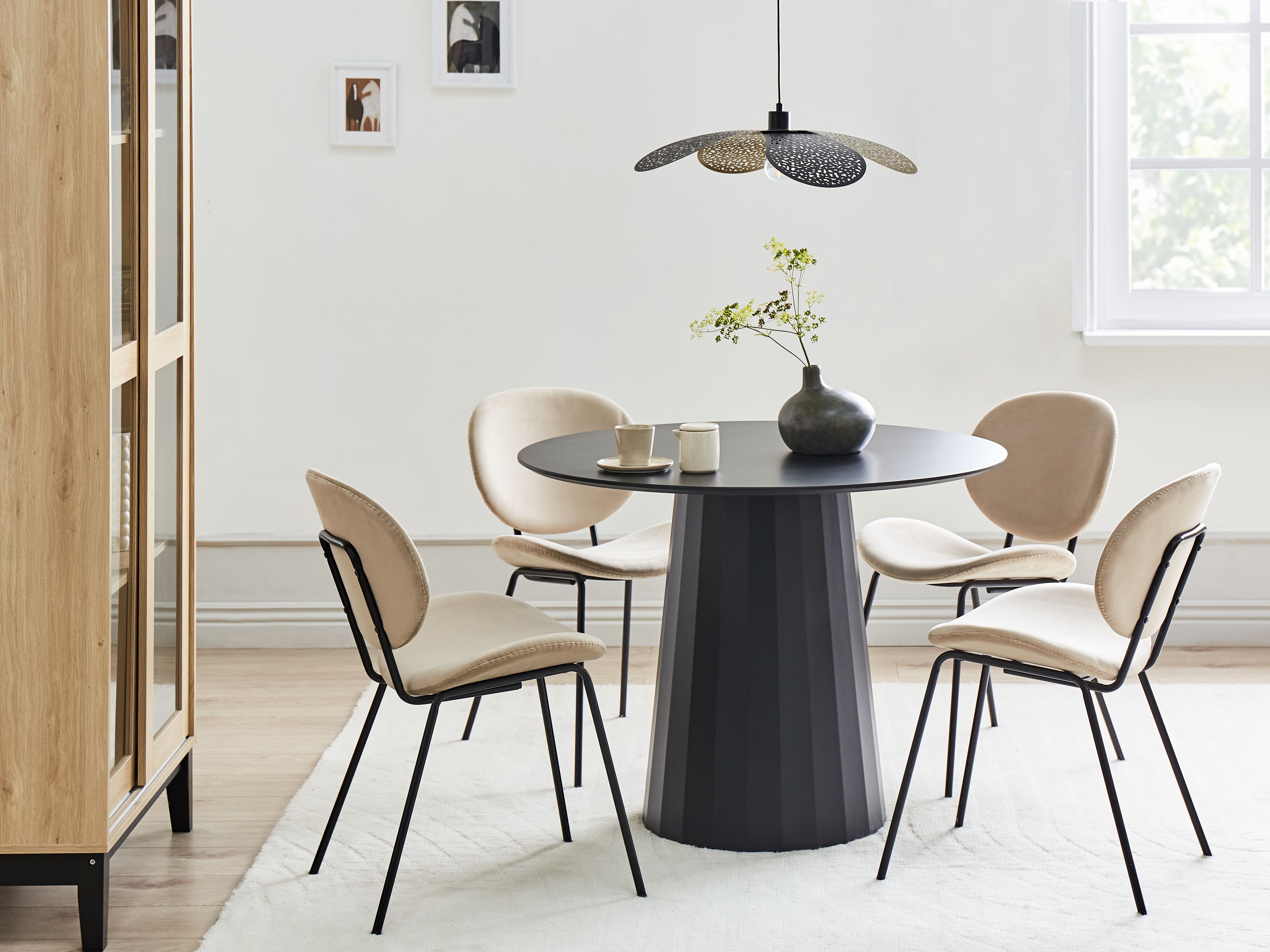 Round Dining Table ⌀ 100 cm Black PLATO | Beliani.fi