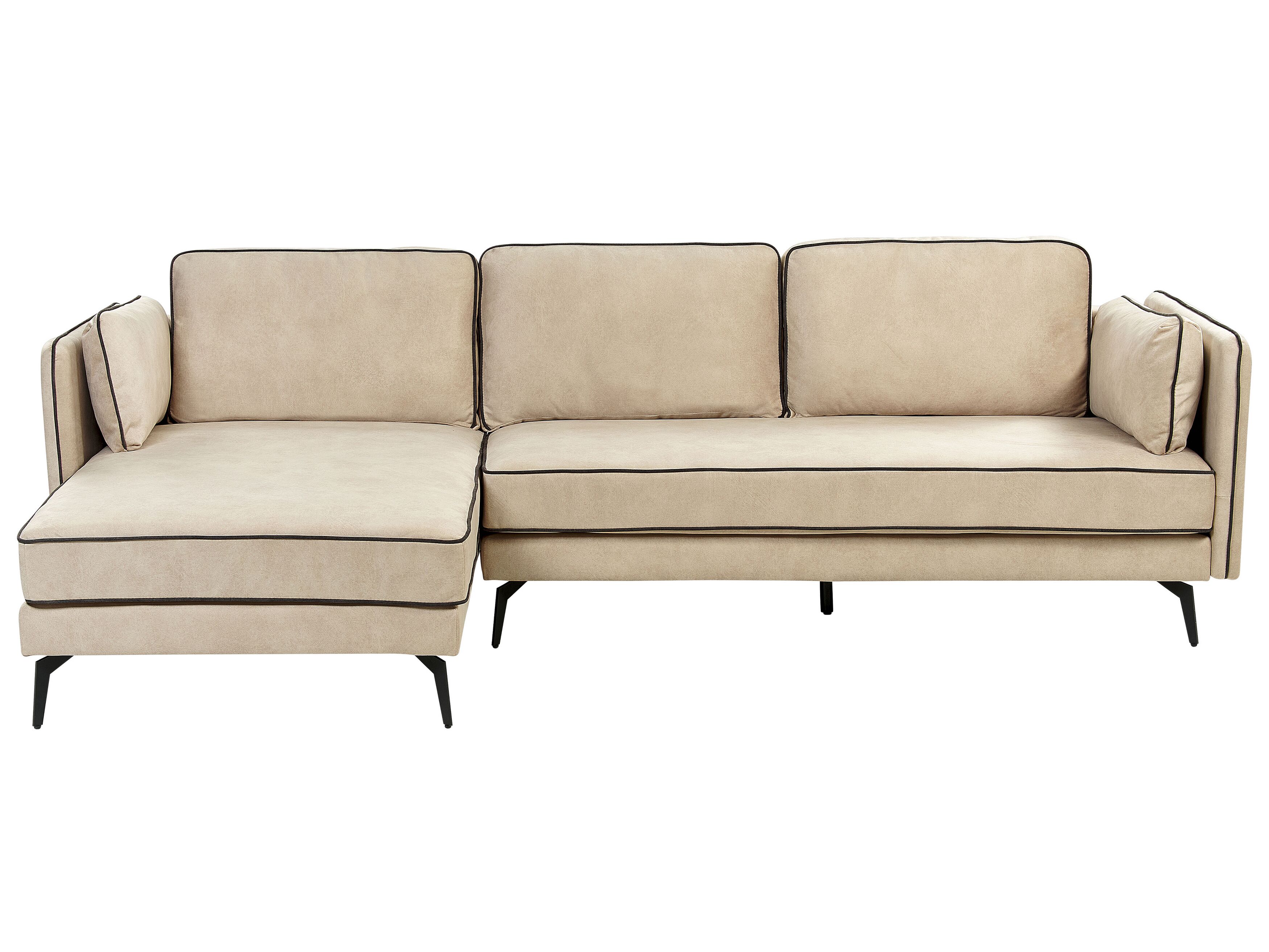Corner Sofa ALTAN Velvet Beige 3 Seater Right Hand | Beliani.co.uk