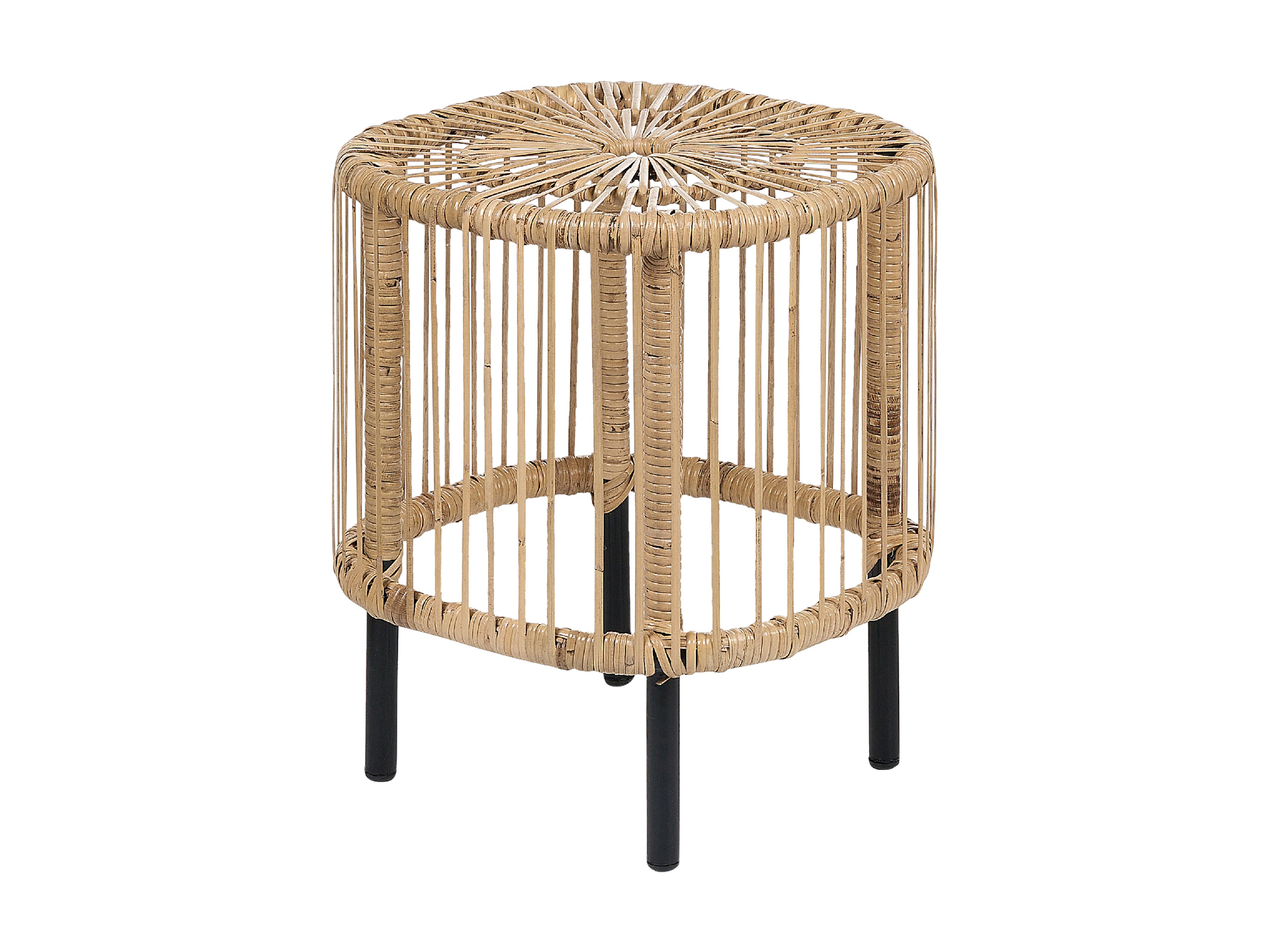 Garten Beistelltisch 2er Set Rattan Natürlich Quadratisch Cesenatico