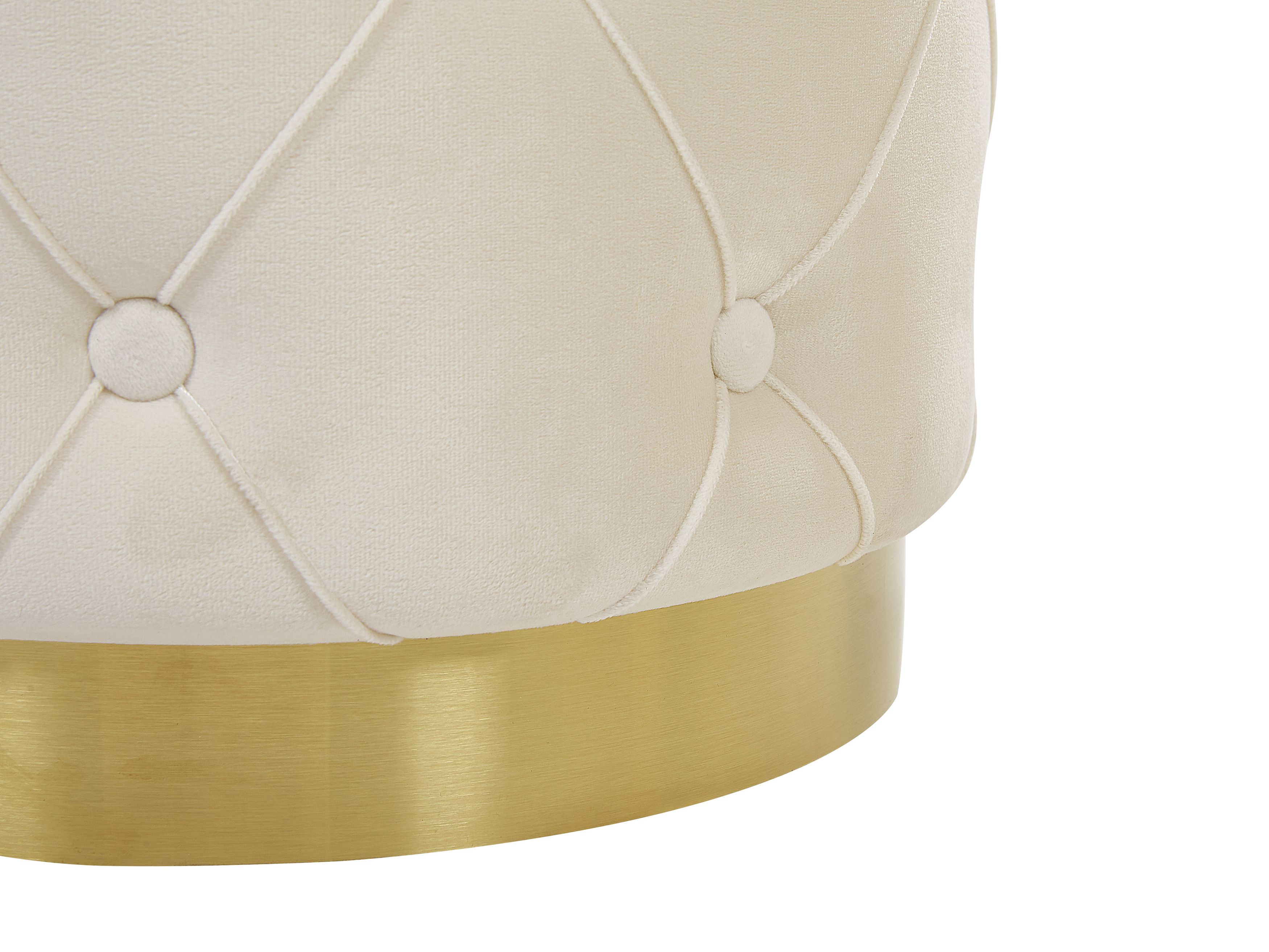 Poef set van 2 fluweel wit PUEBLO | Beliani.nl