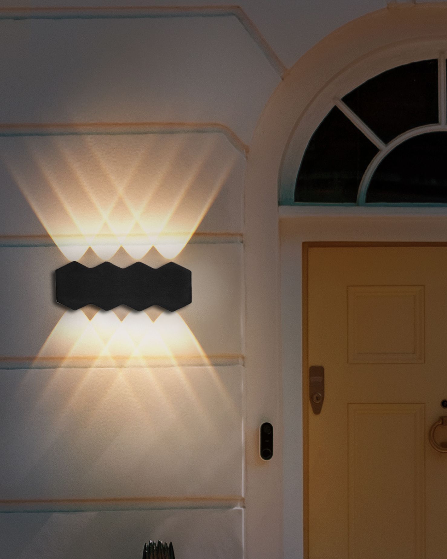 Set of 2 Outdoor LED Wall Lights WELDON Black | Beliani.co.uk