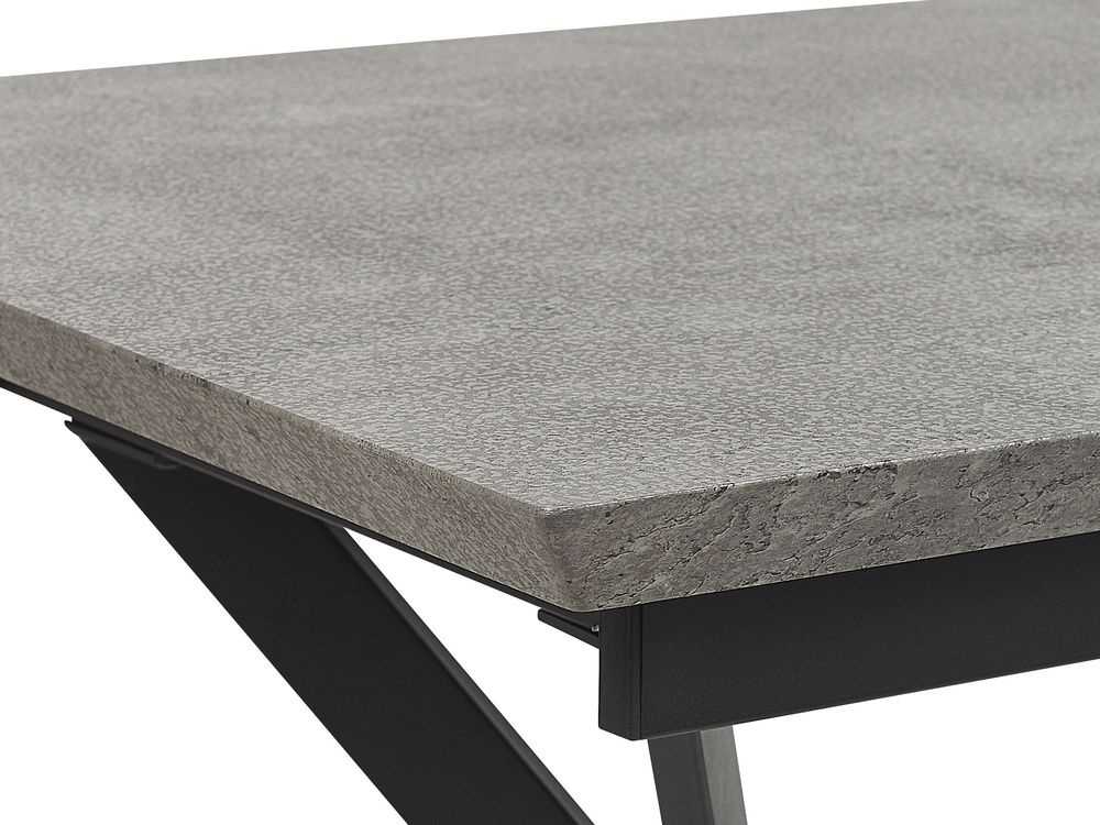 Extending Dining Table 140 180 x 80 cm Grey and Black BENSON Beliani