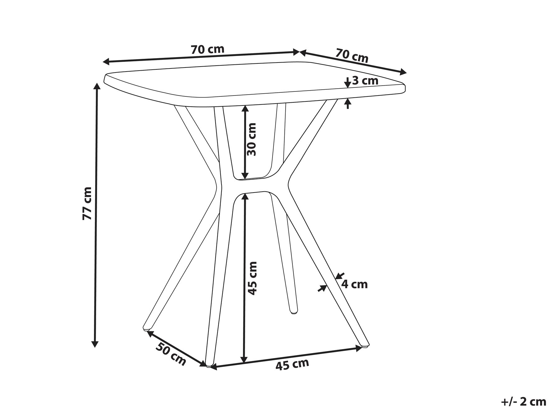 Garden Dining Table PIAVE 70 cm 70 cm Black | Beliani.co.uk