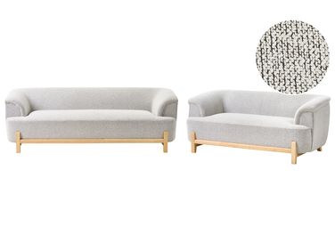 Living Room Set 5 Seater ALNOR Fabric Light Grey | Beliani.sk