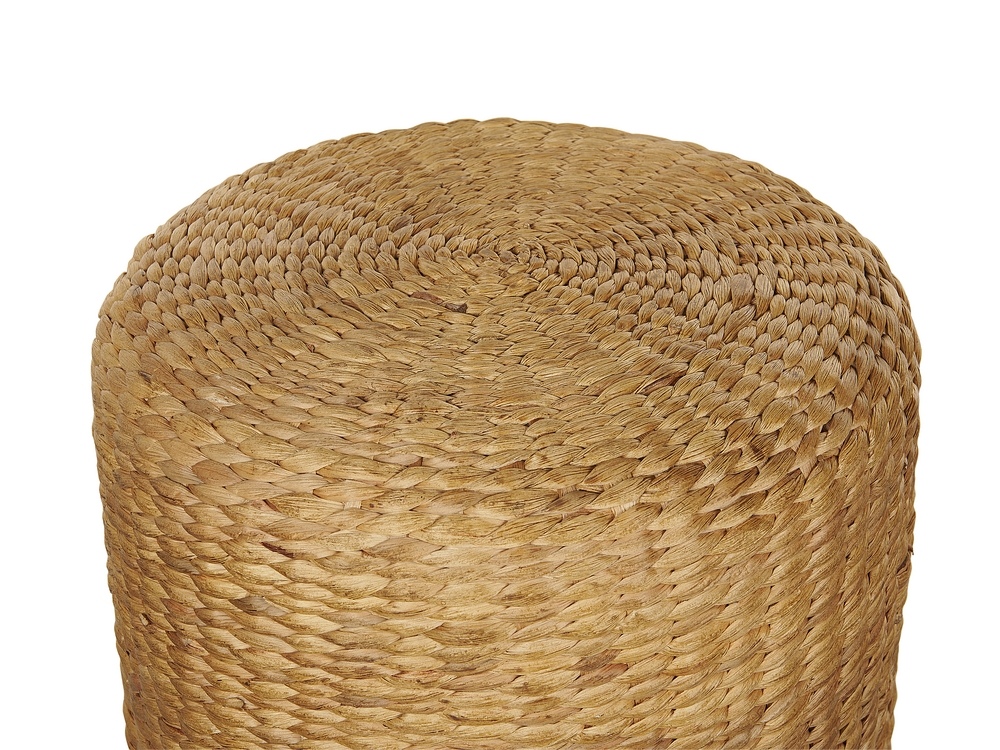 Water Hyacinth Wicker Pouffe Light BICHIR II Beliani
