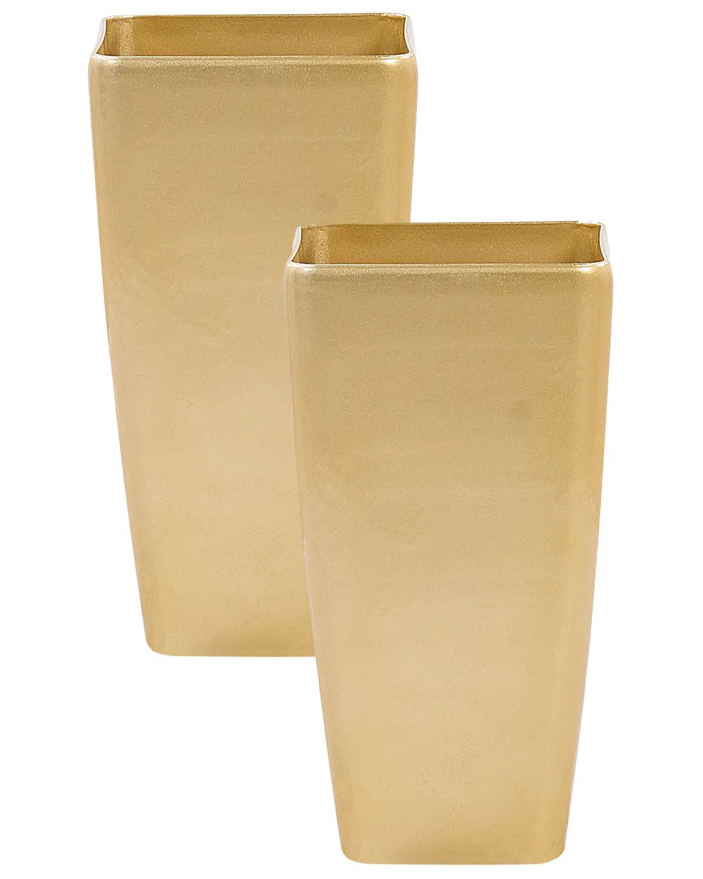Set of 2 Plant Pots MODI 30 cm Gold | Beliani.co.uk