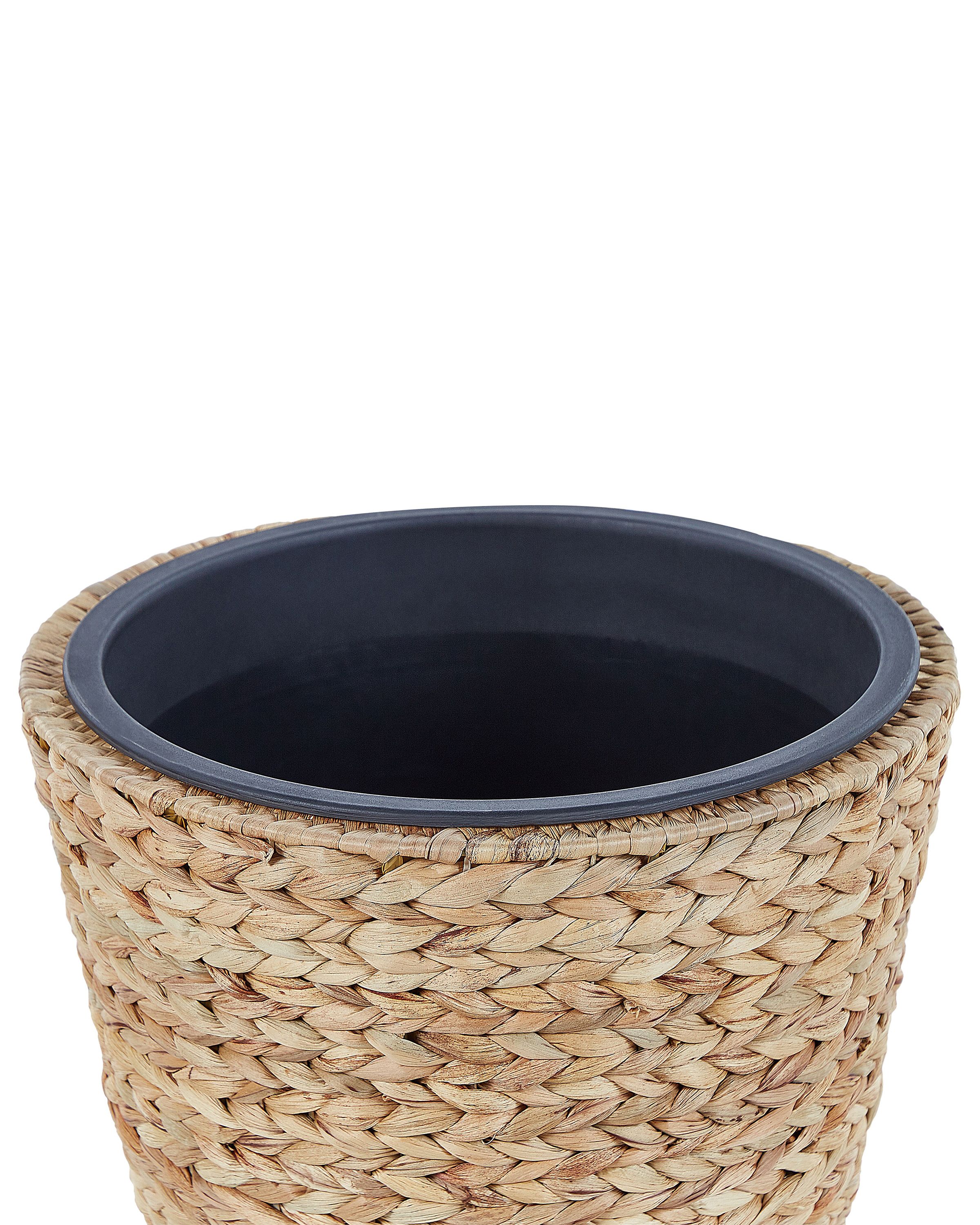 Zestaw 3 doniczek PLAKA Hiacynt wodny 29/37/49 cm Naturalny | Beliani.pl