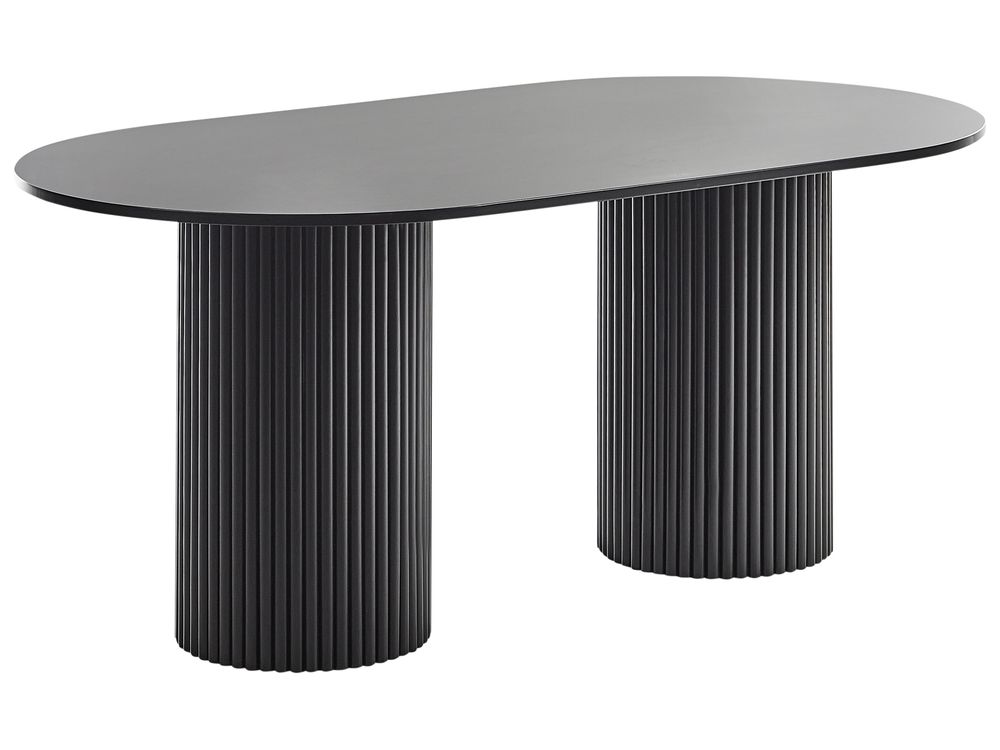 Dining Table SHERIDAN 180 cm 100 cm Engineered Wood Black Beliani