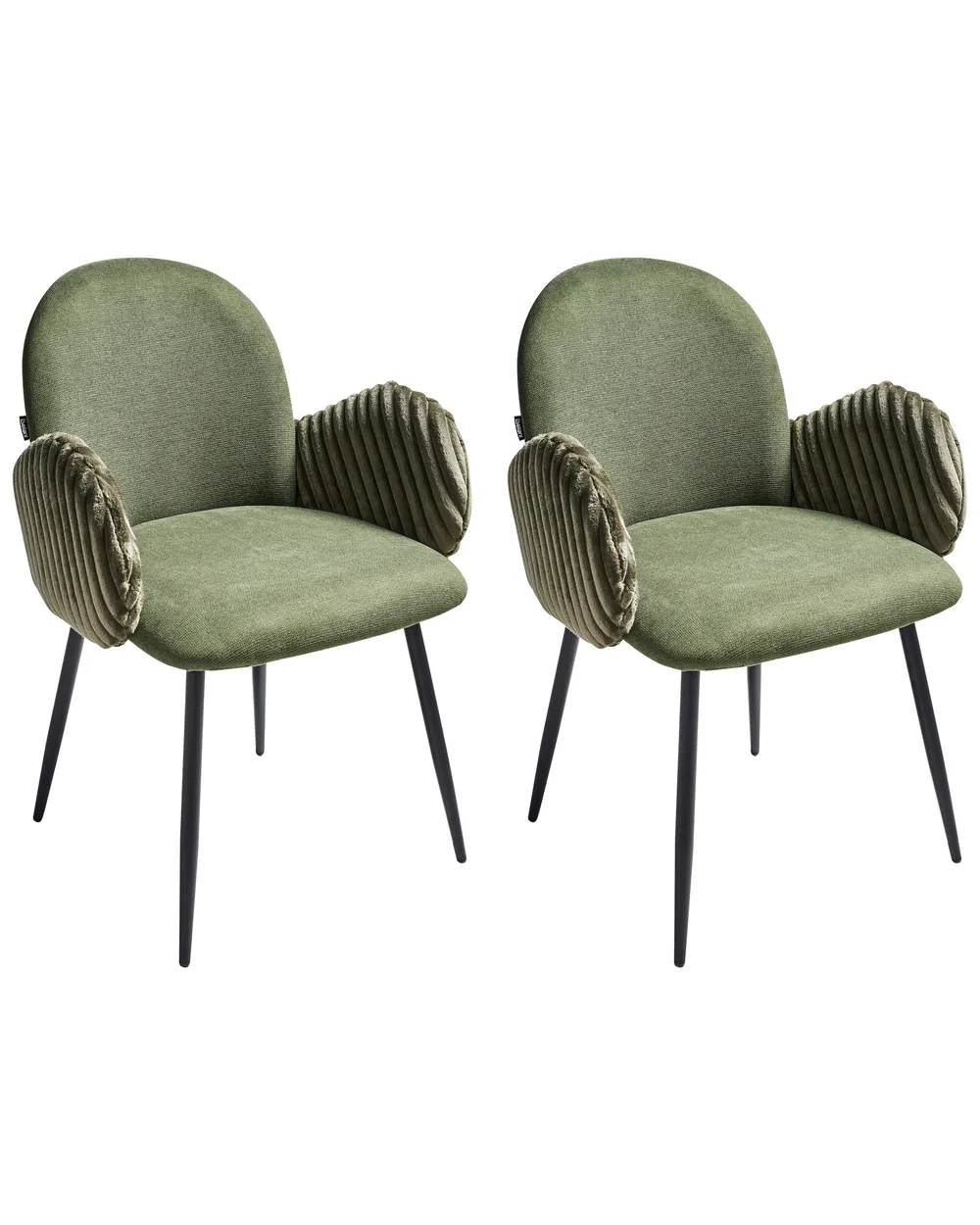 Set of 2 Dining Chairs AMITY Fabric Green | Beliani.co.uk